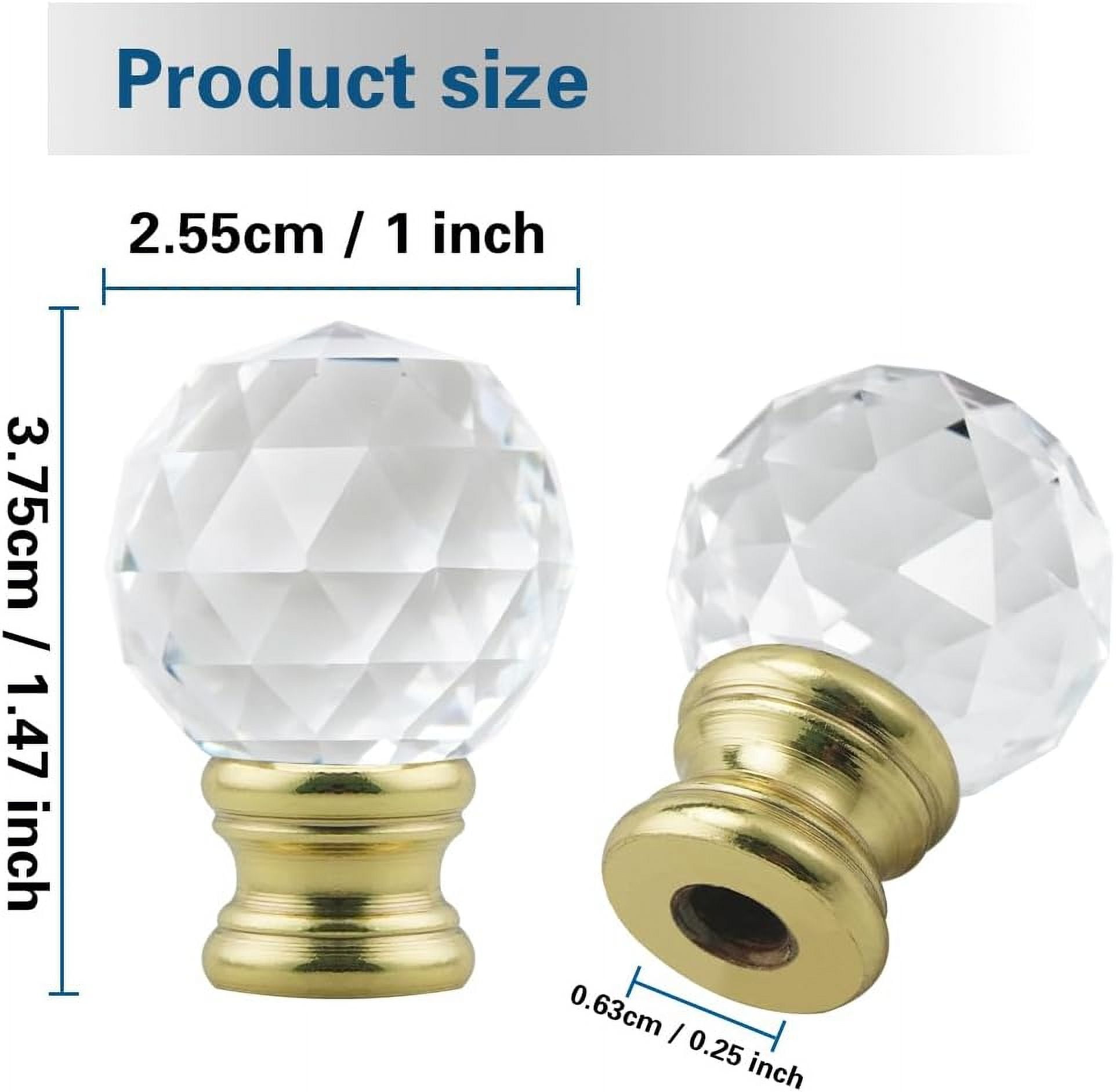 RTHG-2 Pieces Crystal Lamp Finials, Gold Finial for Lamps, Lamp Shade ...