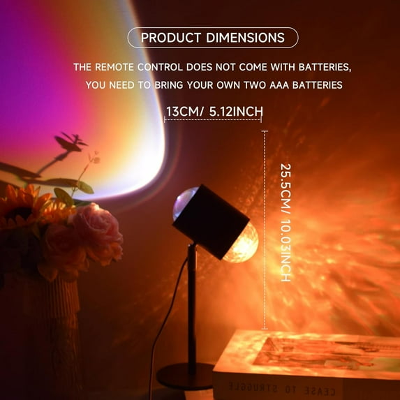 RTHG-2-in-1 Sunset & Water Ripple Lamp, 400 Lighting Combinations ...