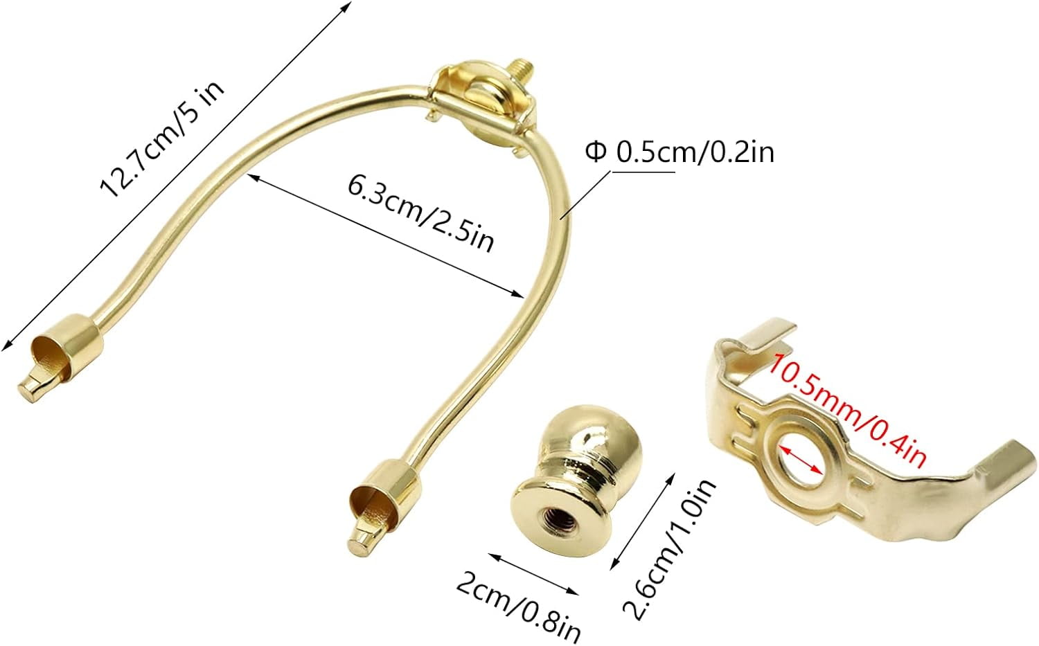 RTHG-2pcs Lamp Shade Harp Kit Harp and Finial Lamp Harp Holder with ...