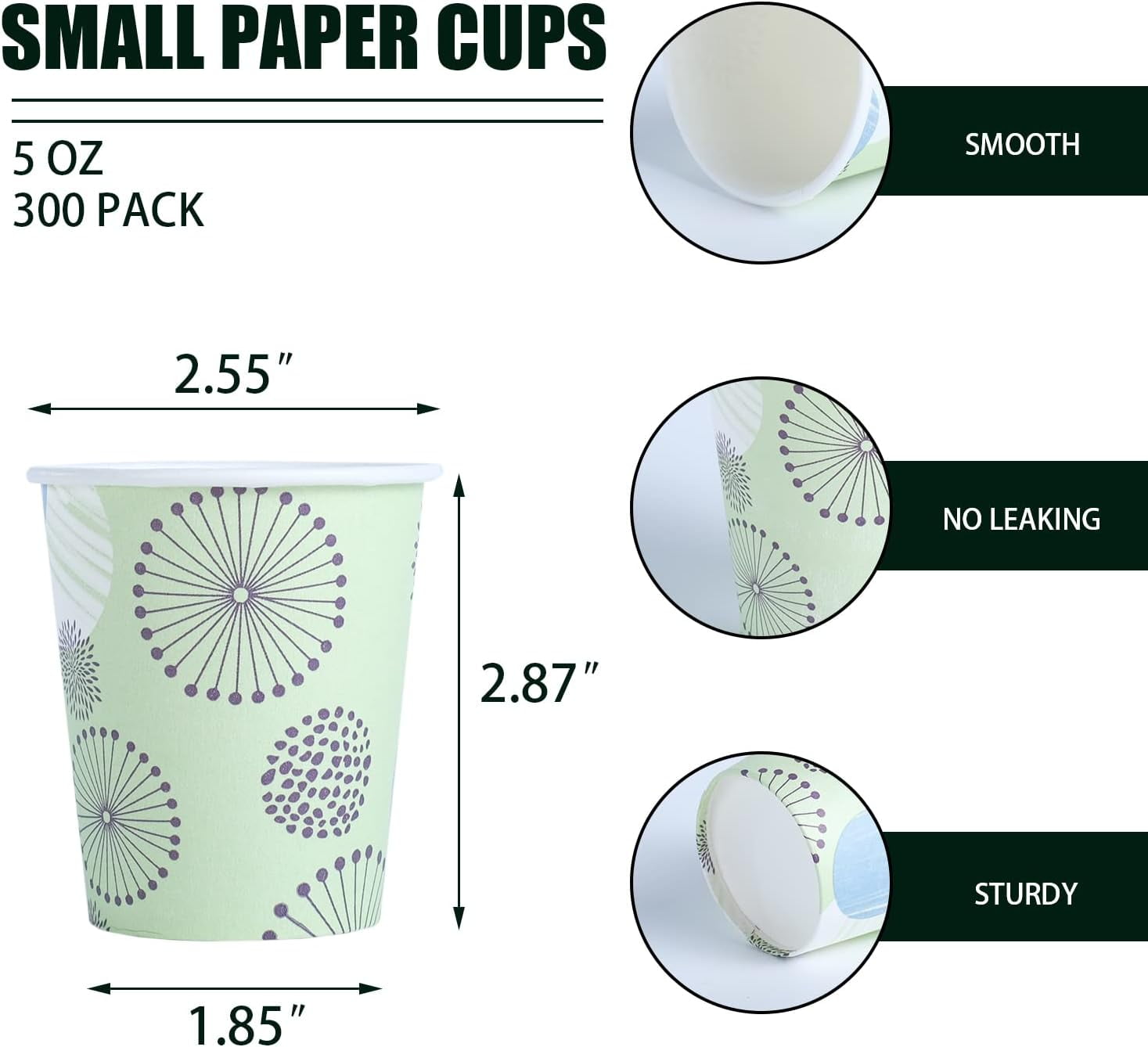 RTHG-[300 Pack] 5 oz Mini Paper Cups, Small Mouthwash Disposable ...