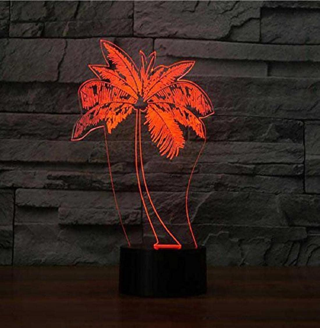 RTHG-3D Palm Tree Night Light Remote Control Power Touch Table Desk ...