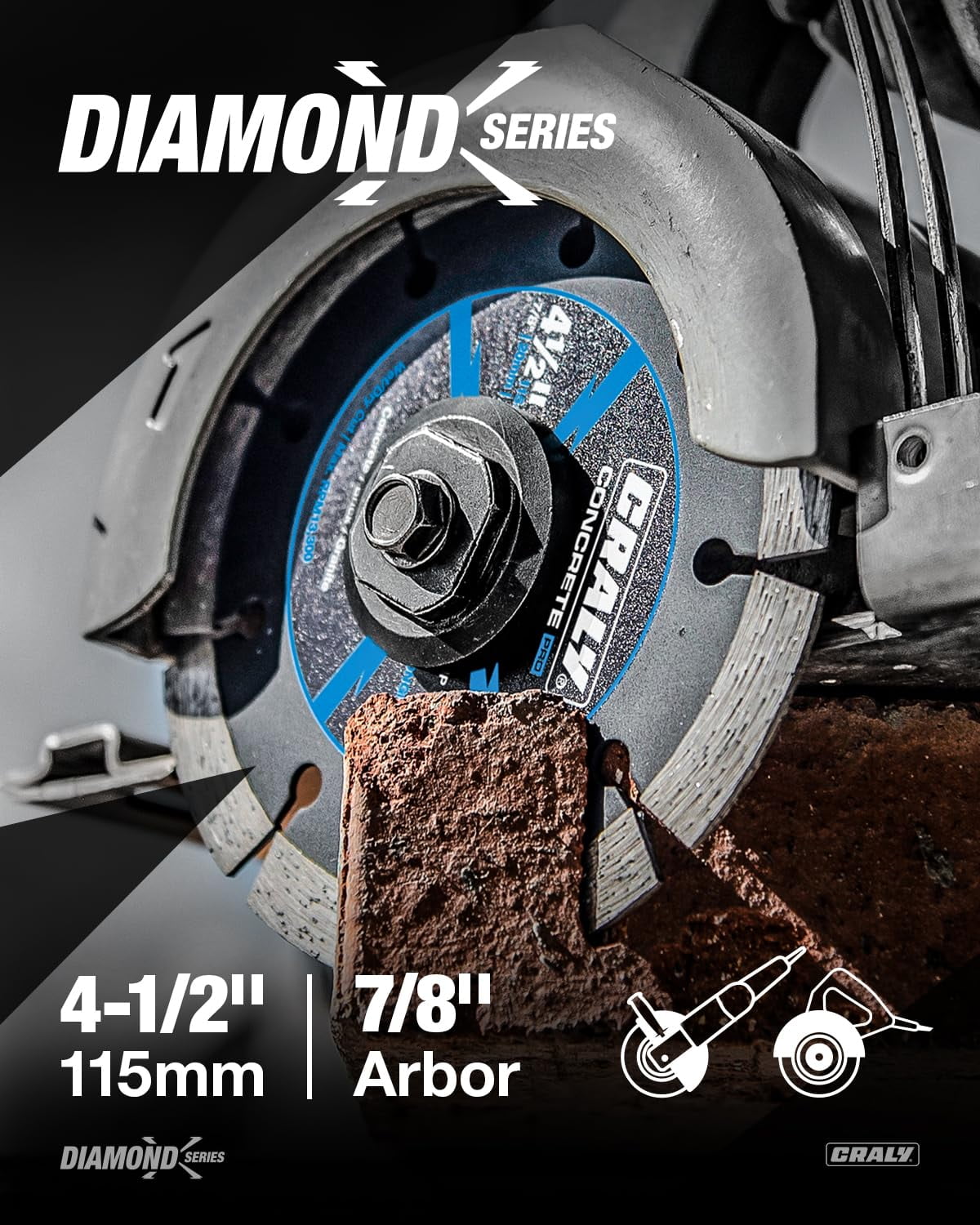 RTHG-4-1/2 Inch Super Thin Segmented Diamond Blade, 7/8 in Arbor, 4.5 ...