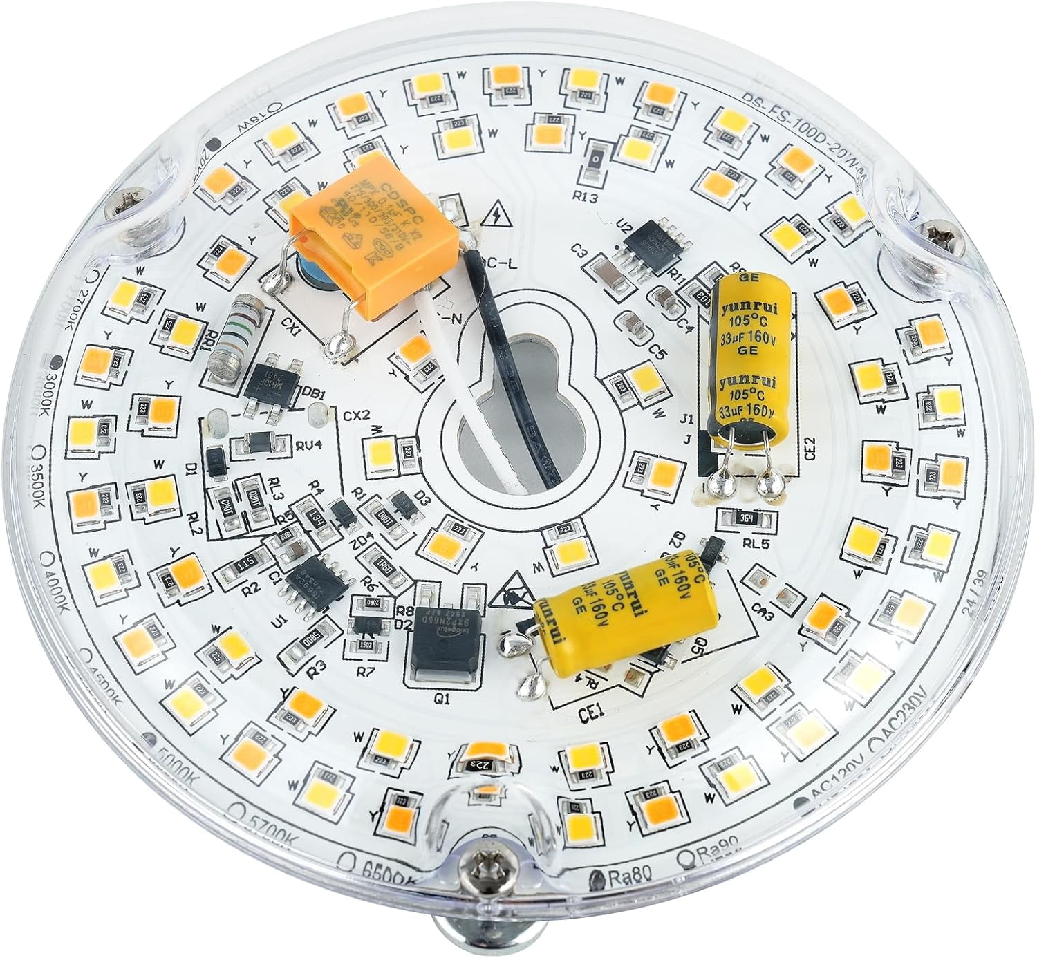 RTHG-4" 20W LED Ceiling Fan Light Retrofit Kit, Ceiling Light Retrofit ...