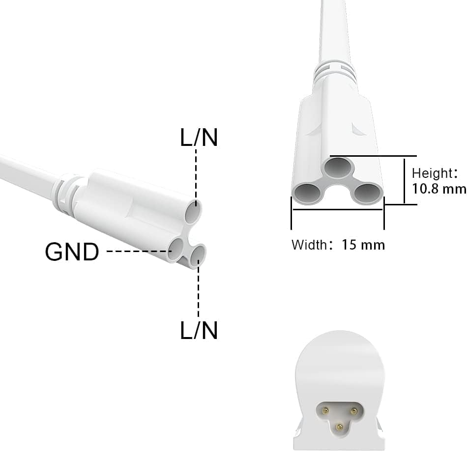 RTHG-(4-Pack) 6FT T5 T8 LED Shop Light Connecting Wire, Dual-Ended ...