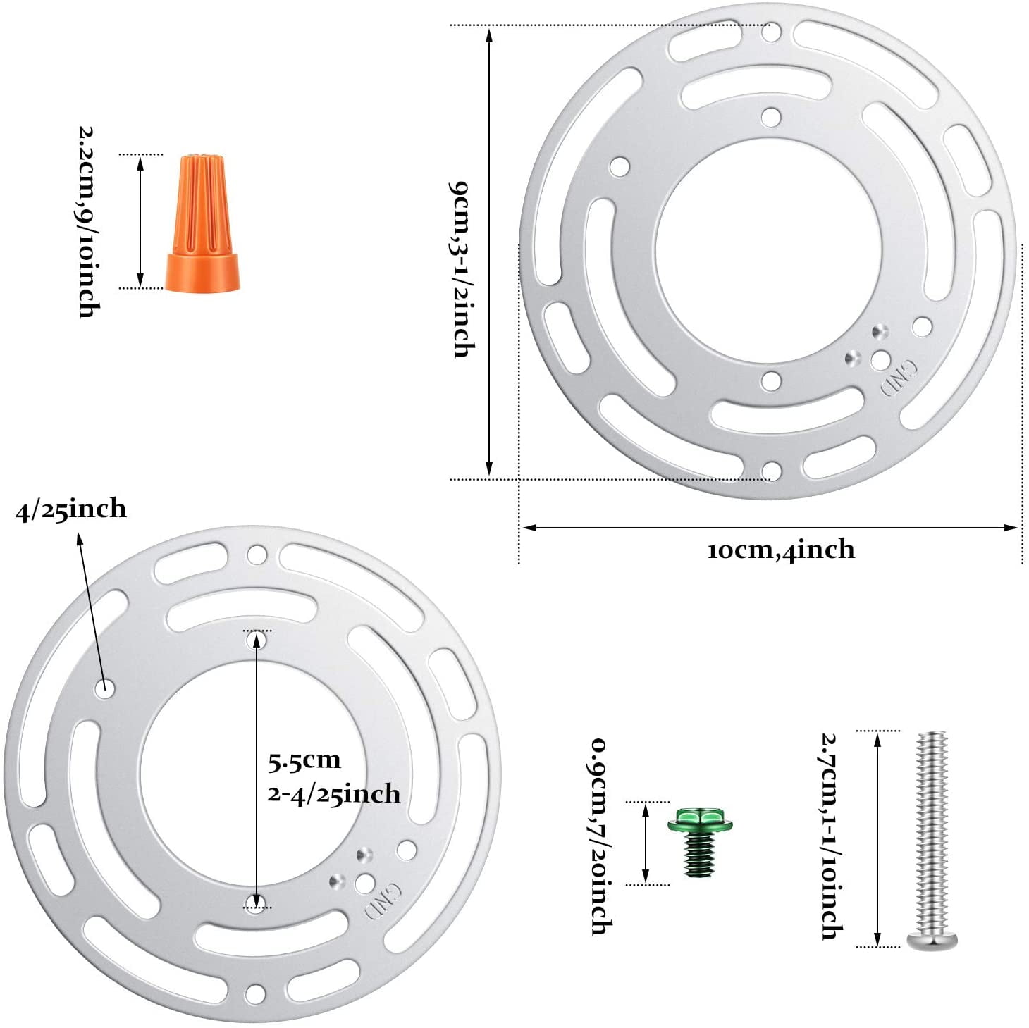 RTHG-5 Pack Universal Light Fixture Mounting Bracket 4 Inch Diameter ...