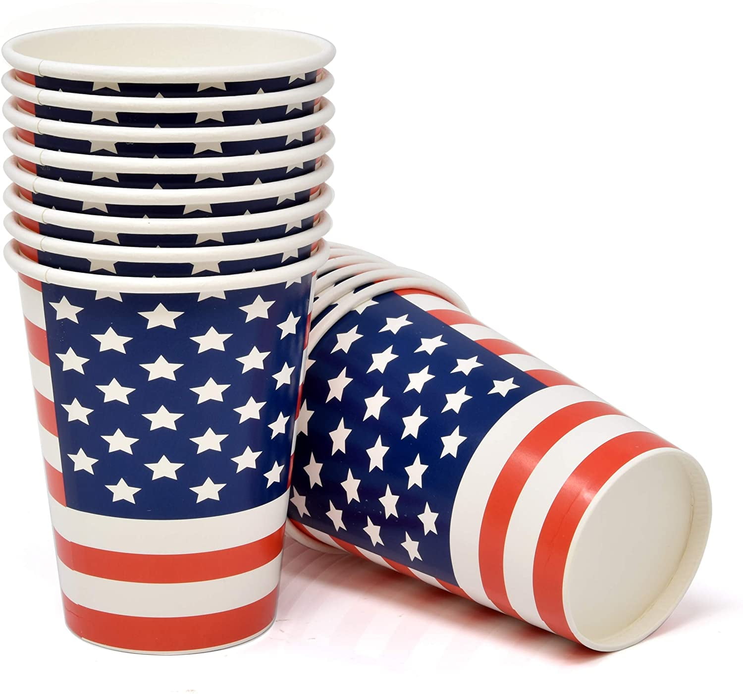 RTHG-50 Patriotic Disposable Cups Paper 12 Oz. American Flag Fourth of ...