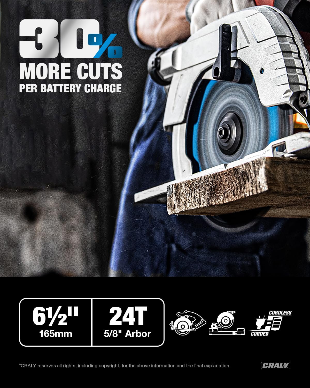 RTHG-6-1/2 Inch 24&60 Teeth Wood Cutting Framing/Fine Finish Circular ...