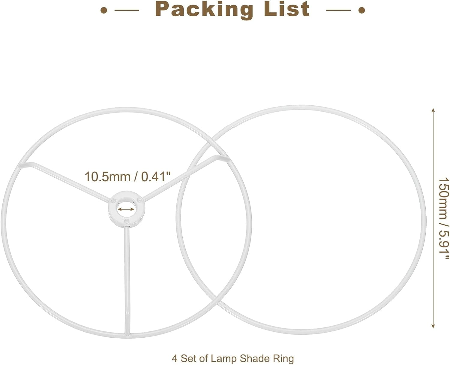 RTHG-6 Inch Lamp Shade Ring, 4 Set Metal Lamp Shade Frame Wire ...