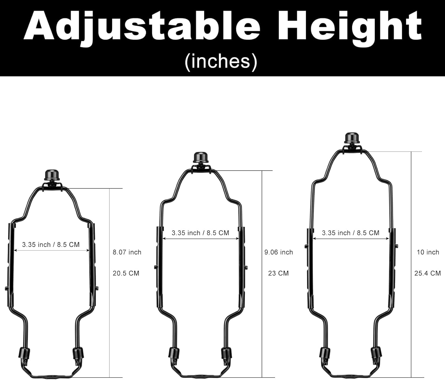 RTHG-8 9 10 inch Adjustable Lamp Shade Harp Holder Kit for Table and ...