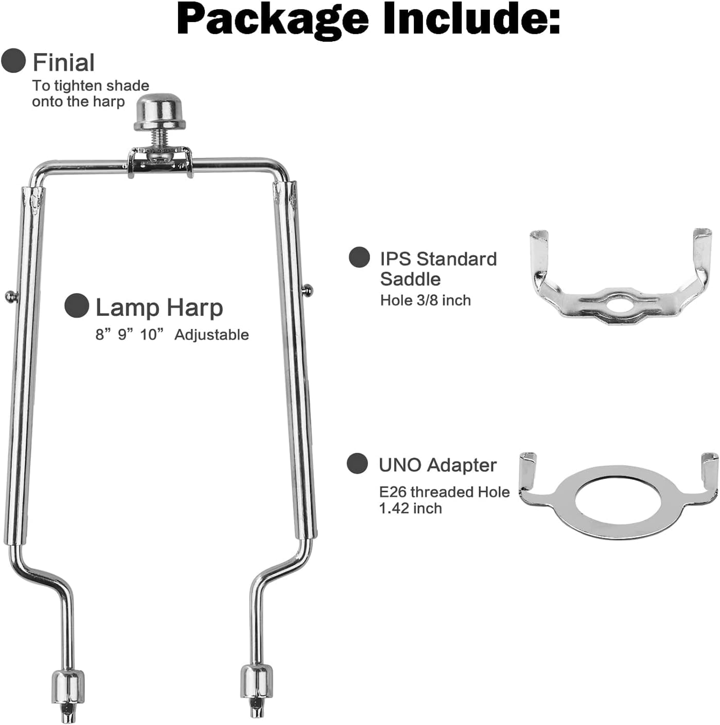 RTHG-Adjustable Lamp shade harp holder Lamp Harp adapter,8 9 10 Inch ...