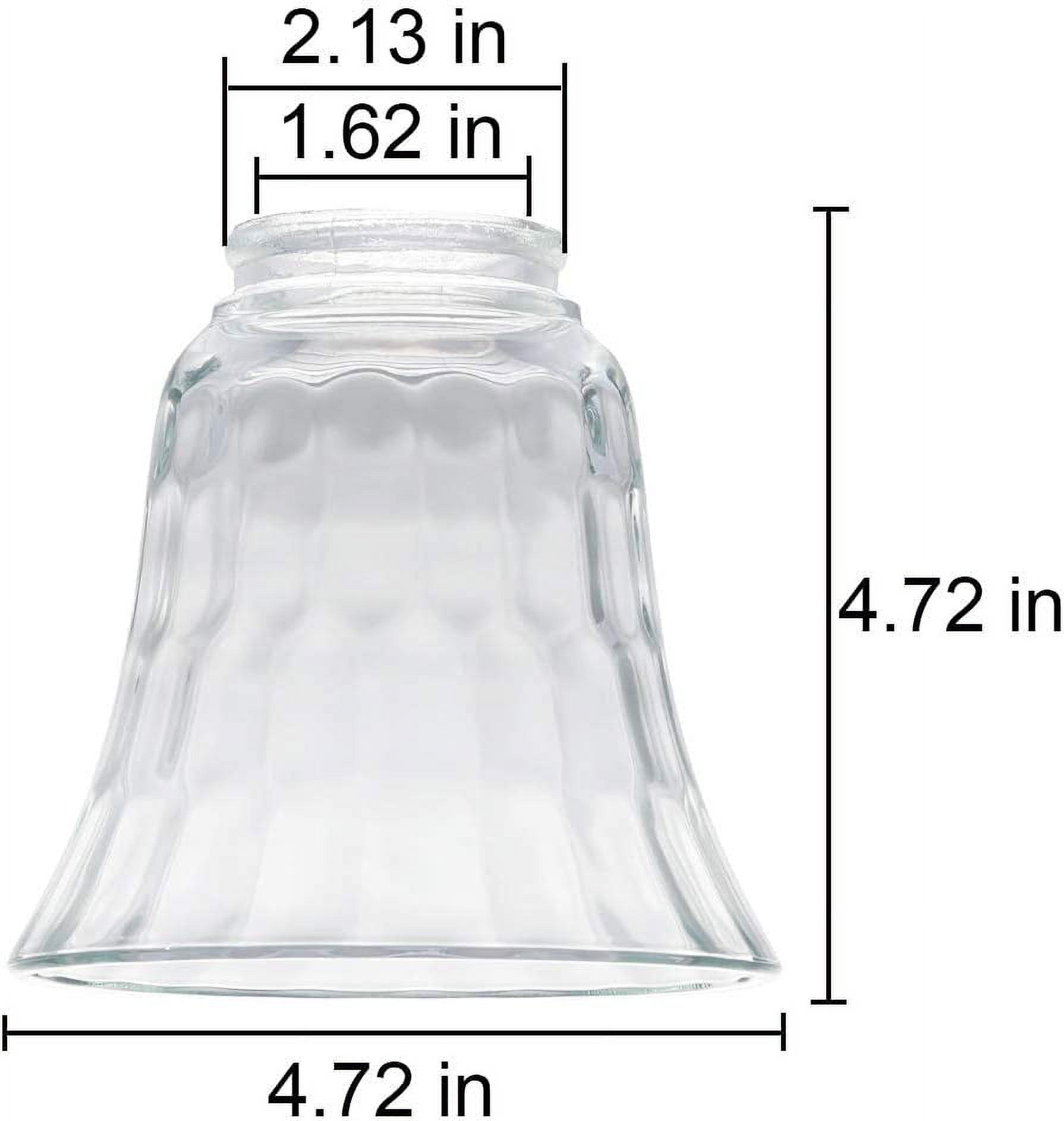 RTHG-Ceiling Fan Light Covers, Clear Hammered Style Bell Glass Shade ...