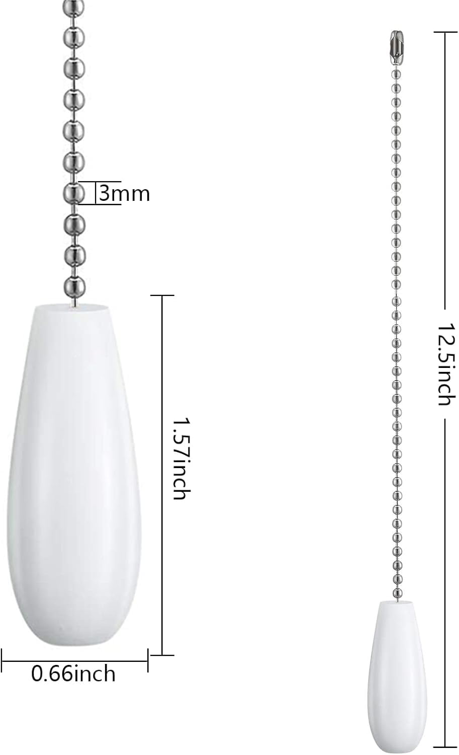 RTHG-Ceiling Fan Pull Chain Extender, 2pcs Wooden Decorative Pendant ...