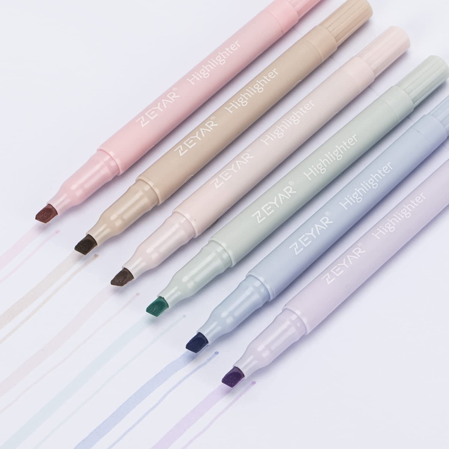 RTHG-Cute Highlighters With Dual Tips, Cream Colors, Chisel and Bullet ...