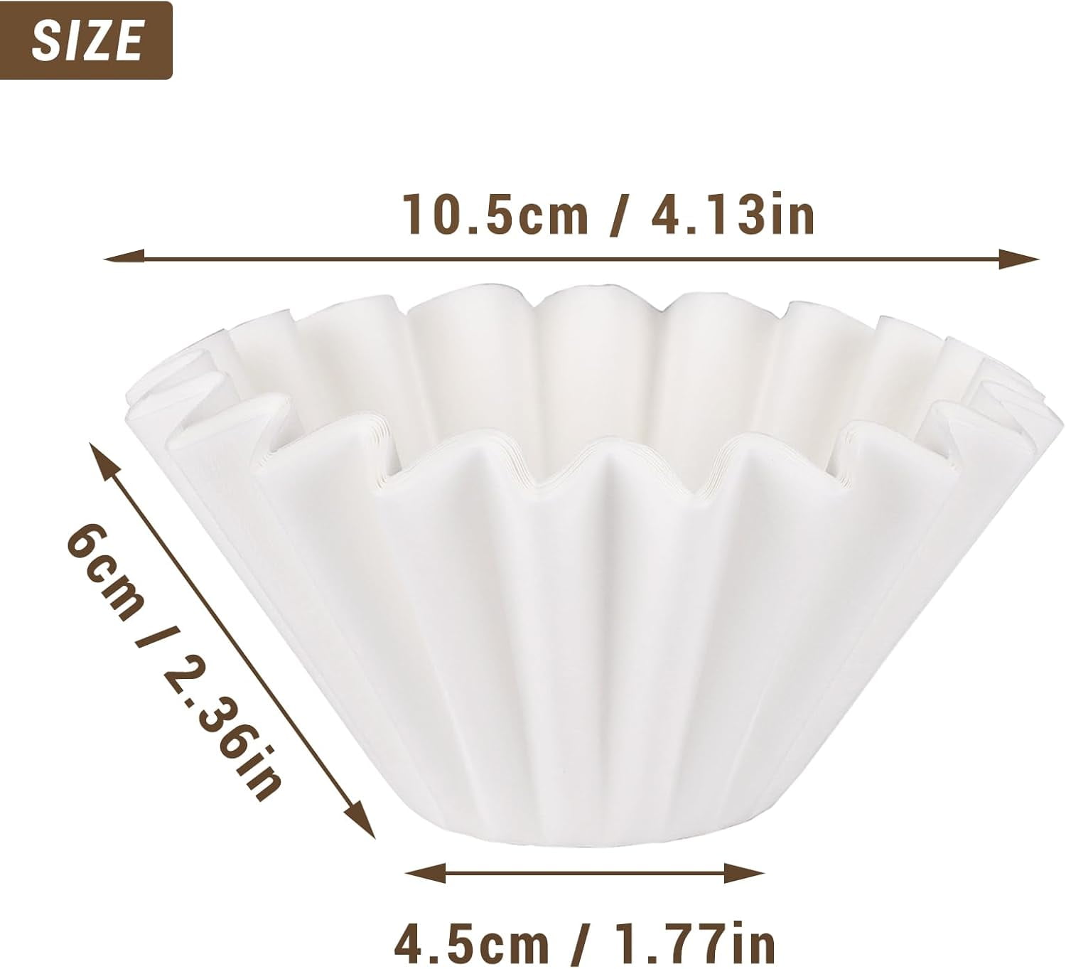 RTHG-Drip Coffee Filter, 1-2 Cup Pack of 100 Mini Size Disposable White Unbleached Replacement ...