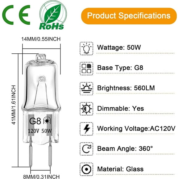 G8 Halogen Base Bulbs