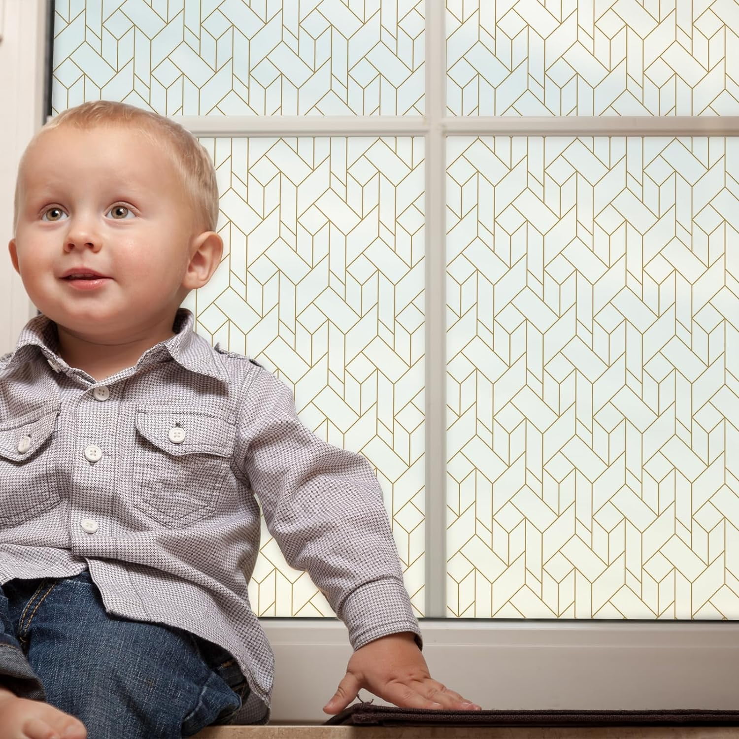 RTHG-Geometric Art Stained Glass Window Film Bathroom Window Privacy ...