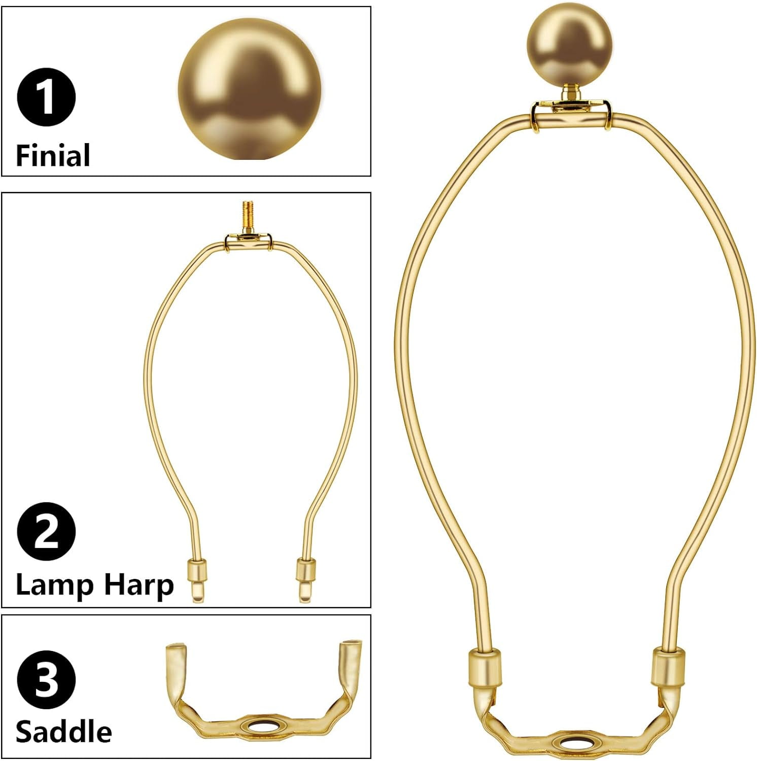 RTHG-Lamp Shade Harp Holders, Set of 2 Heavy Duty Detachable Lamp Shade ...