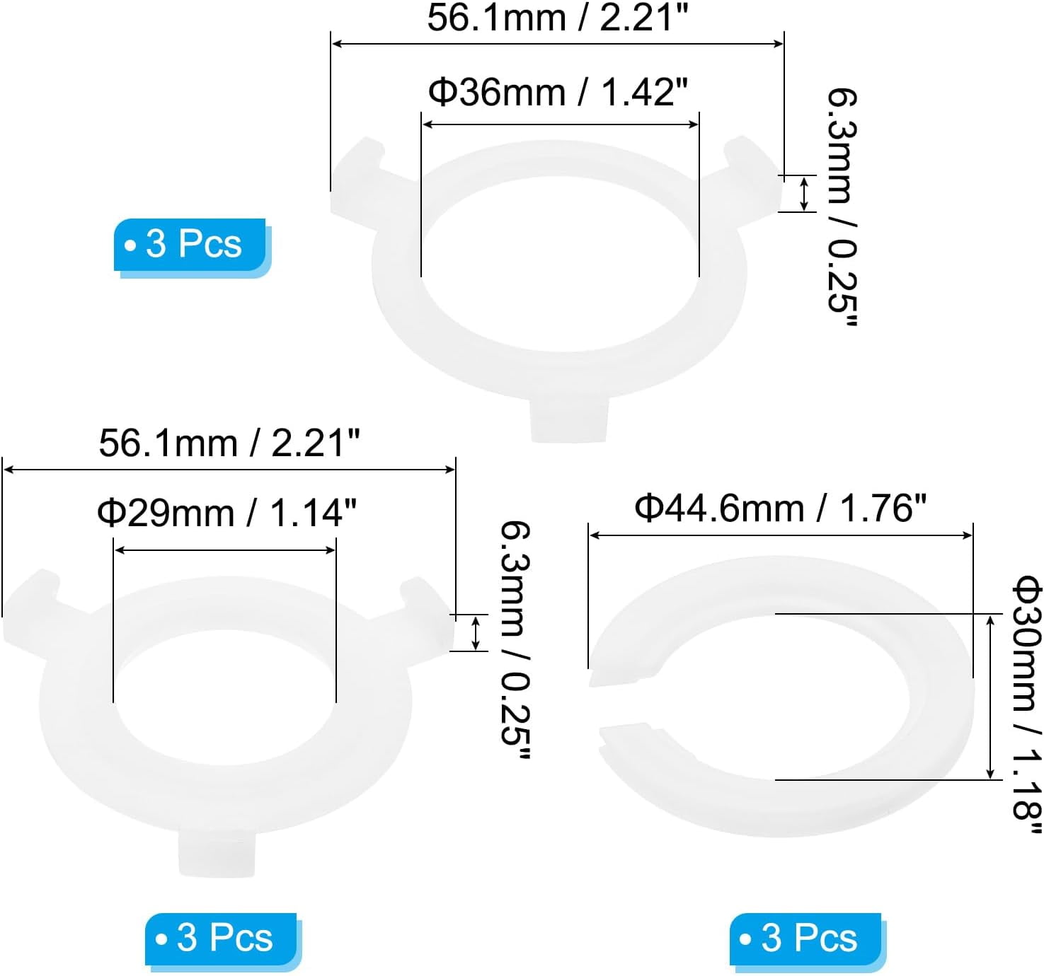 RTHG-Lamp Shade Rings, 9pcs Lamp Holder Adapter Ring Converter Reducer ...