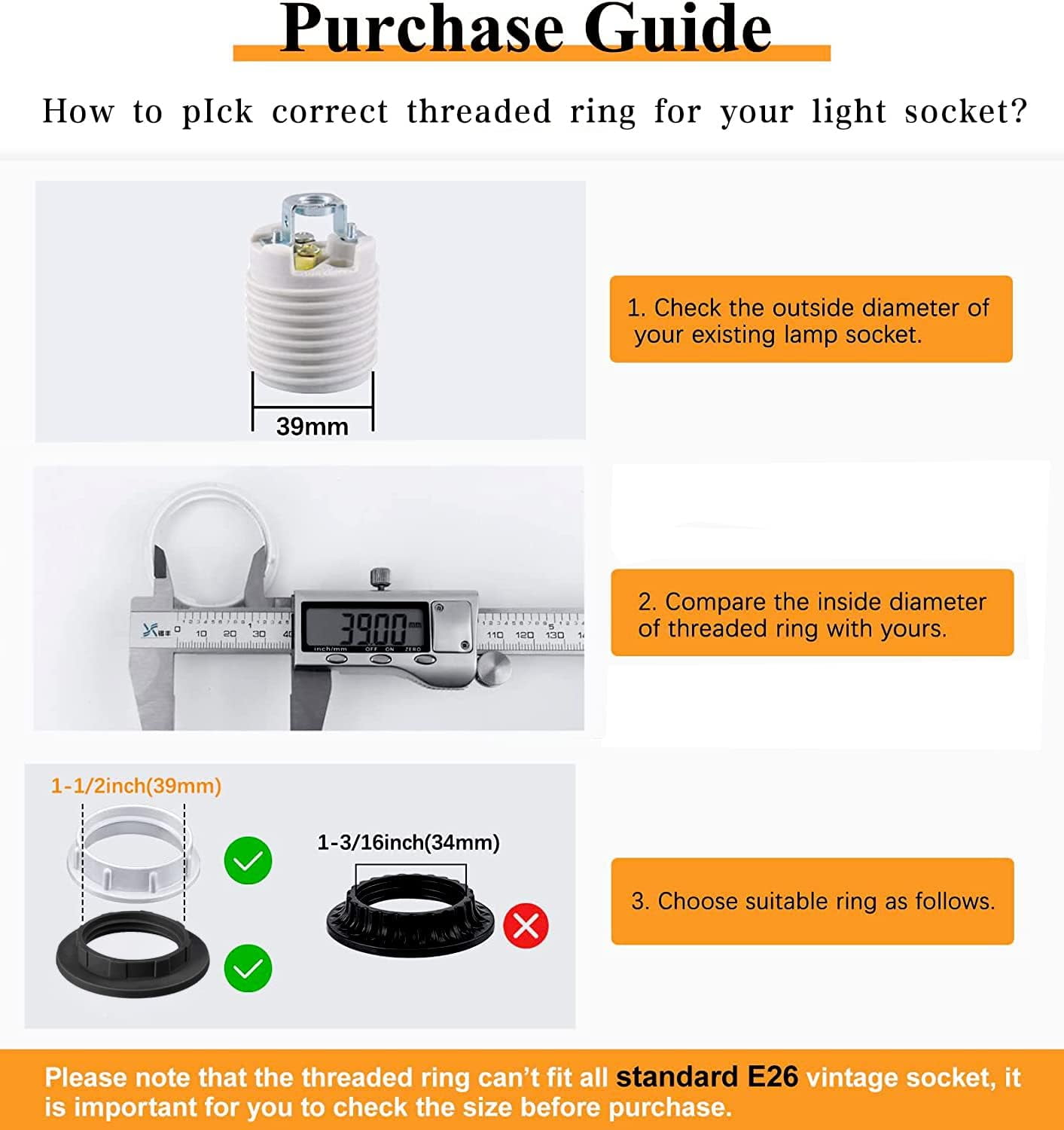RTHG-Lamp Shade Rings+Plastic Lampshade, Lock Socket Replacement for ...