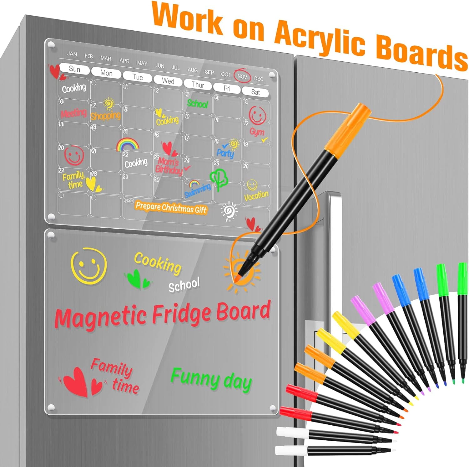 RTHG-Liquid Chalk Markers for Acrylic Fridge Calendar Planning Board ...