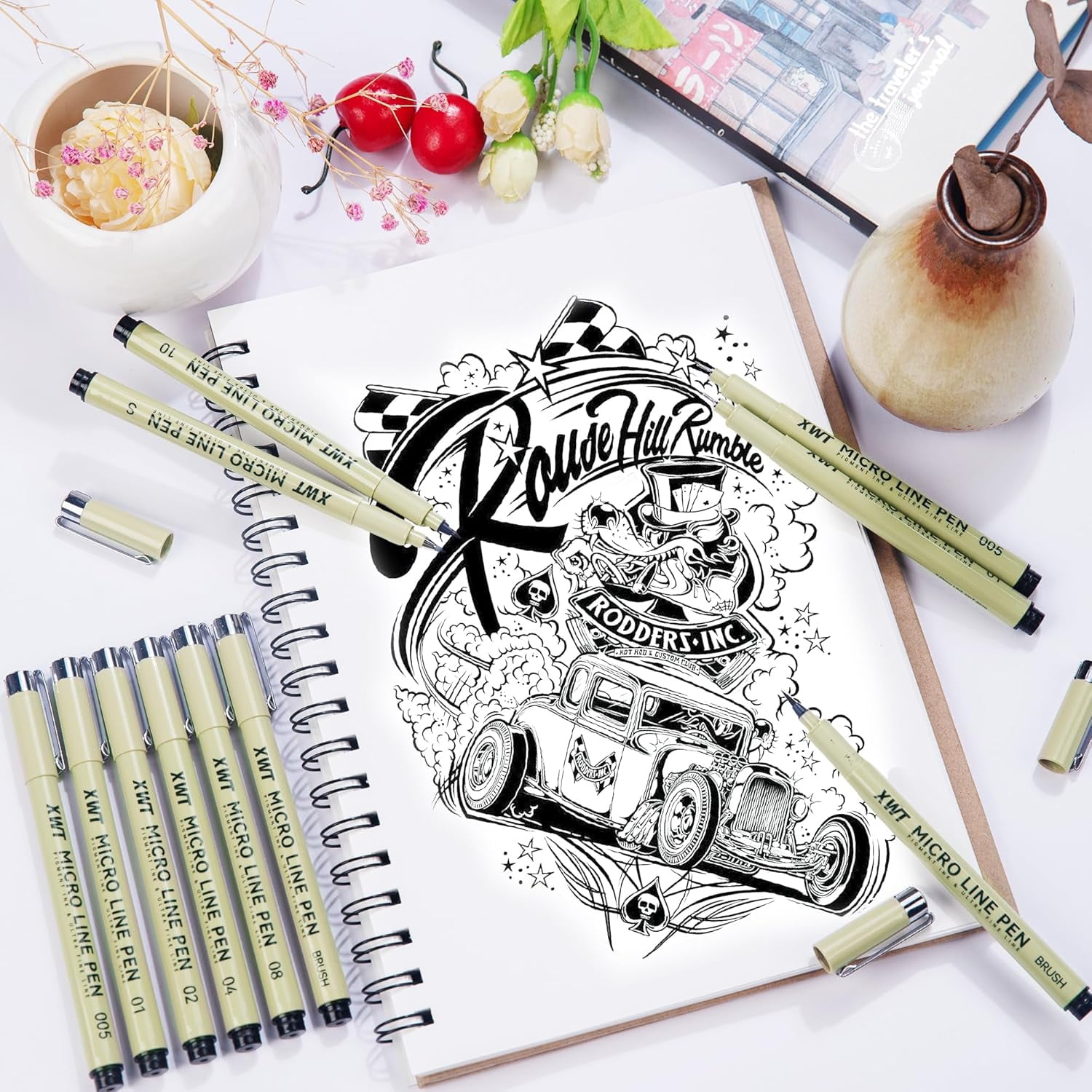 RTHG-Micro Fineliner Pens 6Pcs 0.25mm/Set, Ultra Fine Fineliner Pen ...