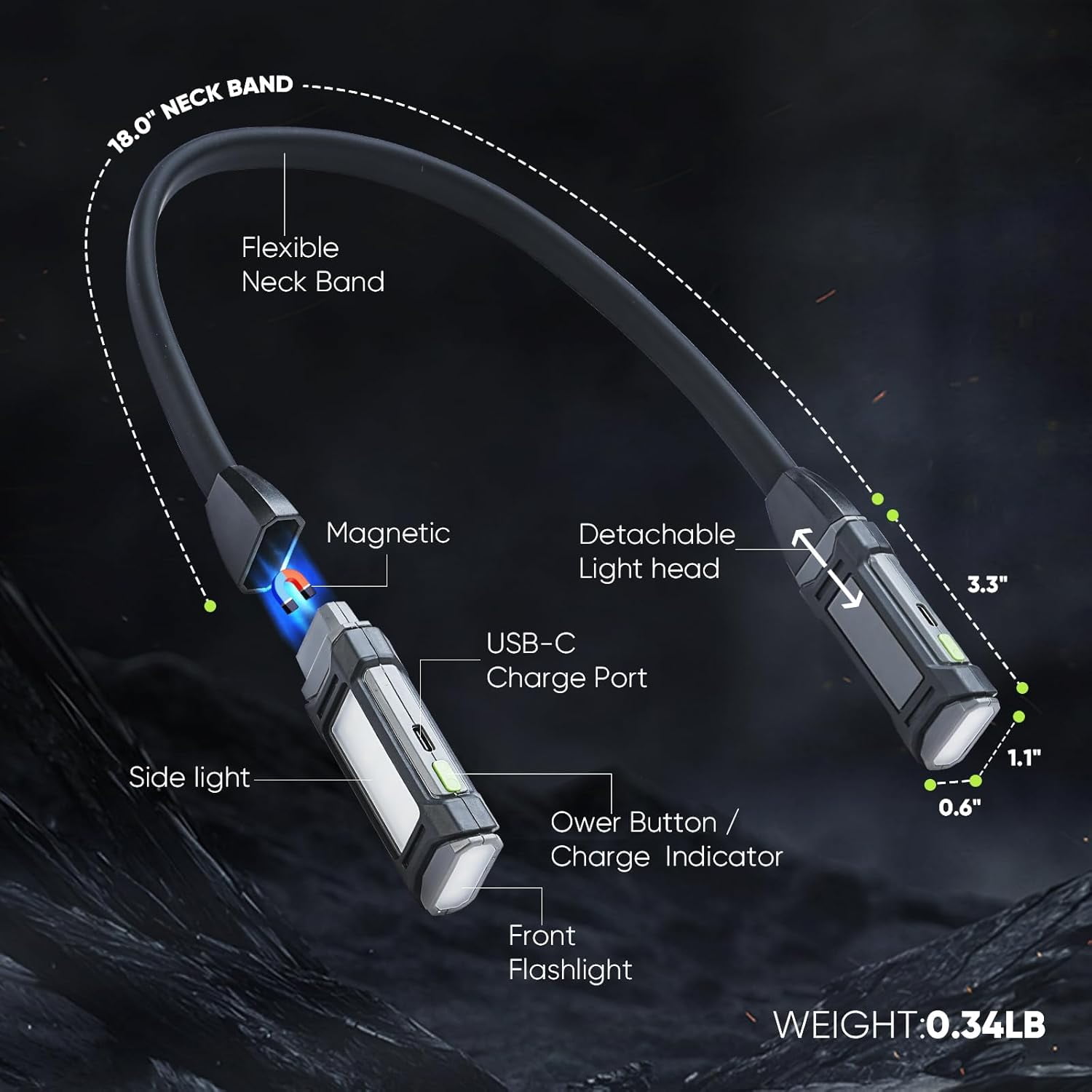 RTHG-Neck Light Machine, Book Light Neck Light for Reading, Flexible Around Neck Flashlight for ...