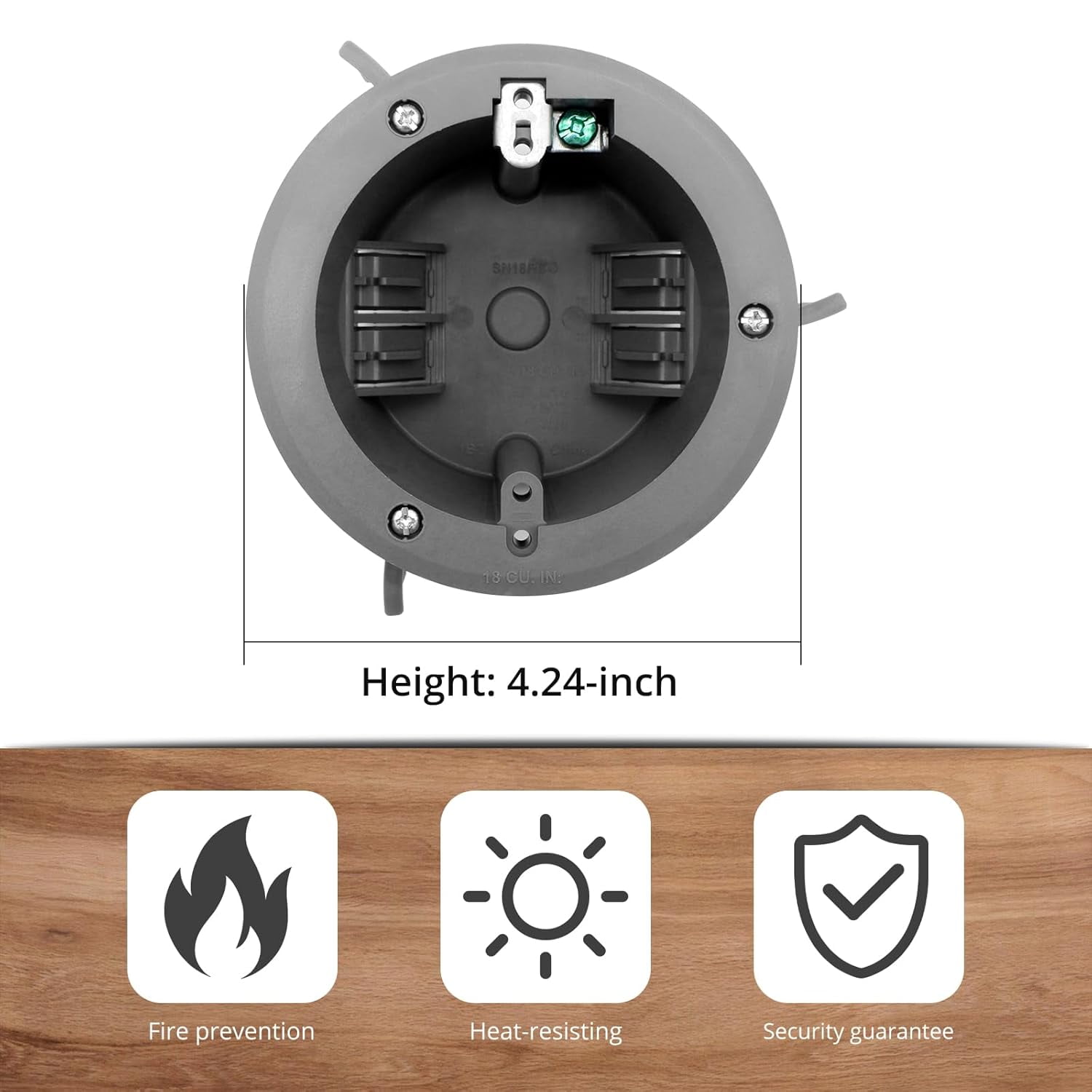RTHG-Old Work Round Ceiling Light Junction Box 4'', Grey 18 Cubic ...