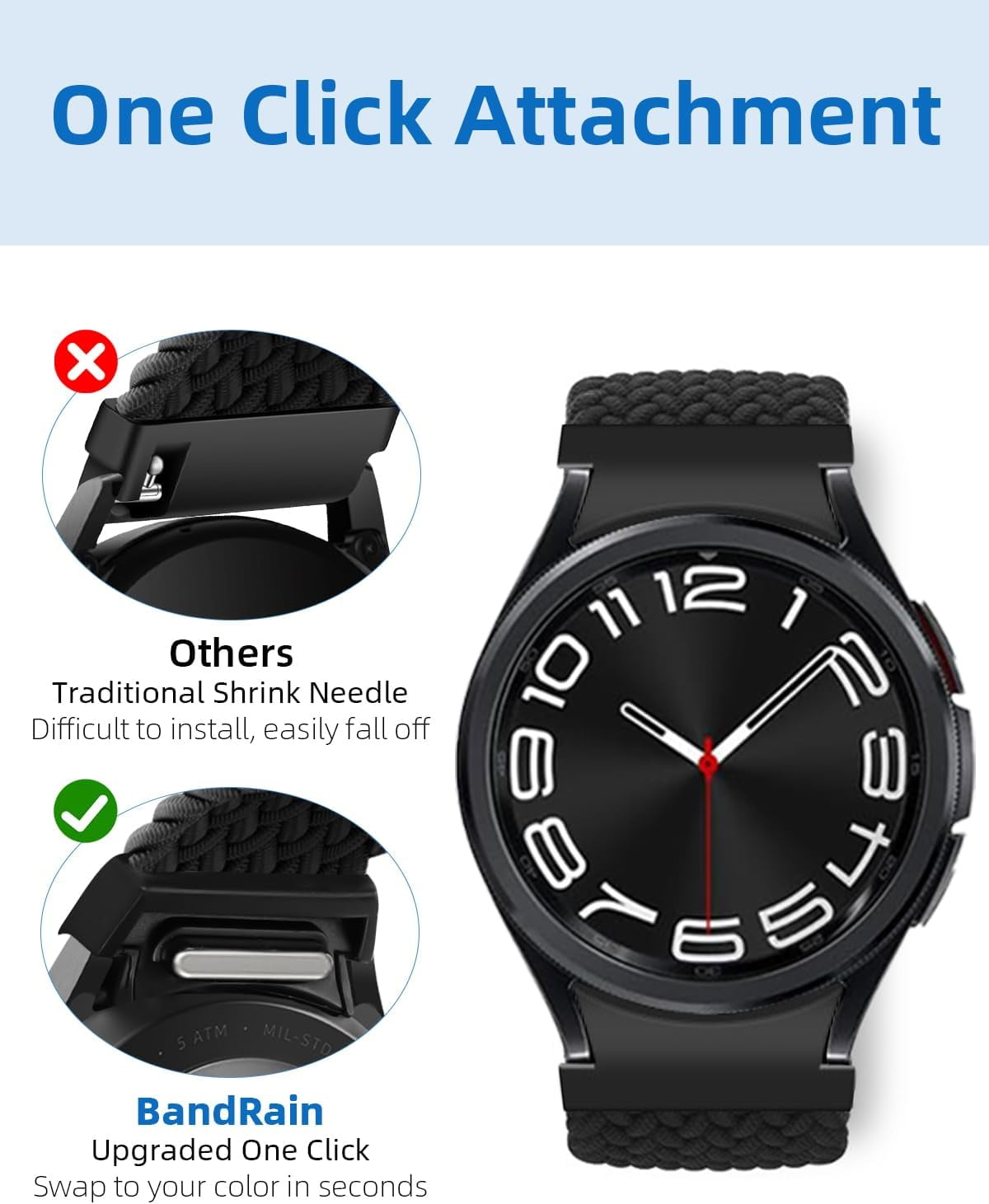 RTHG-One Click No Gap Braided Bands Compatible with Samsung Galaxy ...