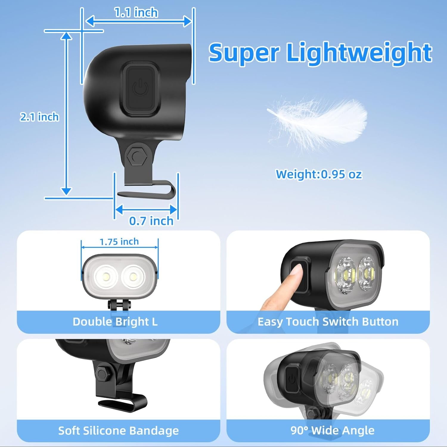 RTHG-Original 2 Rechargeable Headlights for Shoe Charms,Rechargeable ...