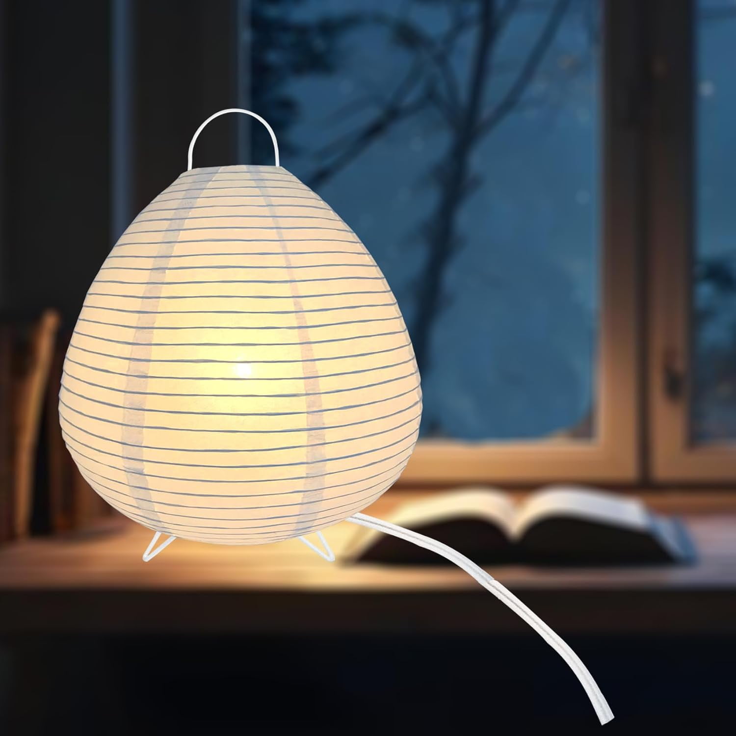 RTHG-Paper Lamp Desk Lantern Table Lamps Rice Paper Bedside Nightstand ...