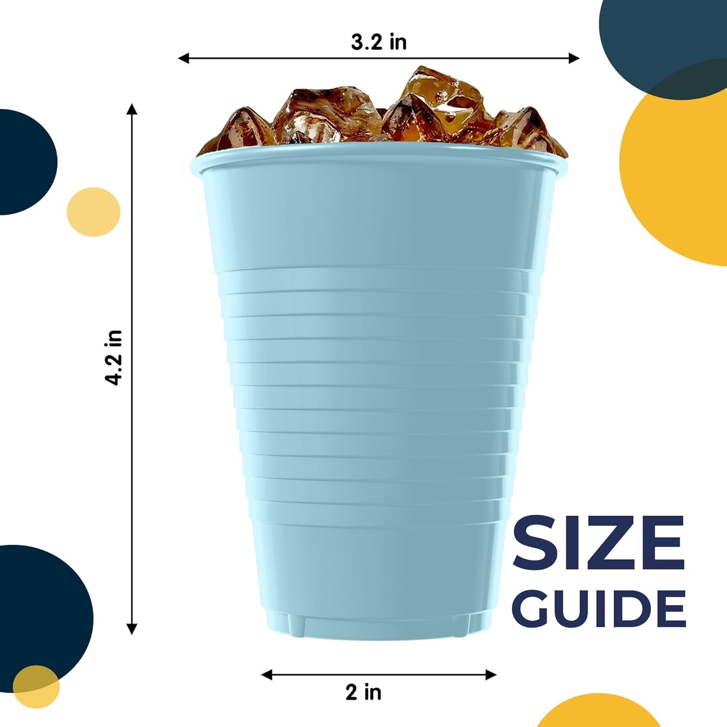 RTHG-Party Solids 12 Oz Light Blue Plastic Cups For Party Supplies 50 ...
