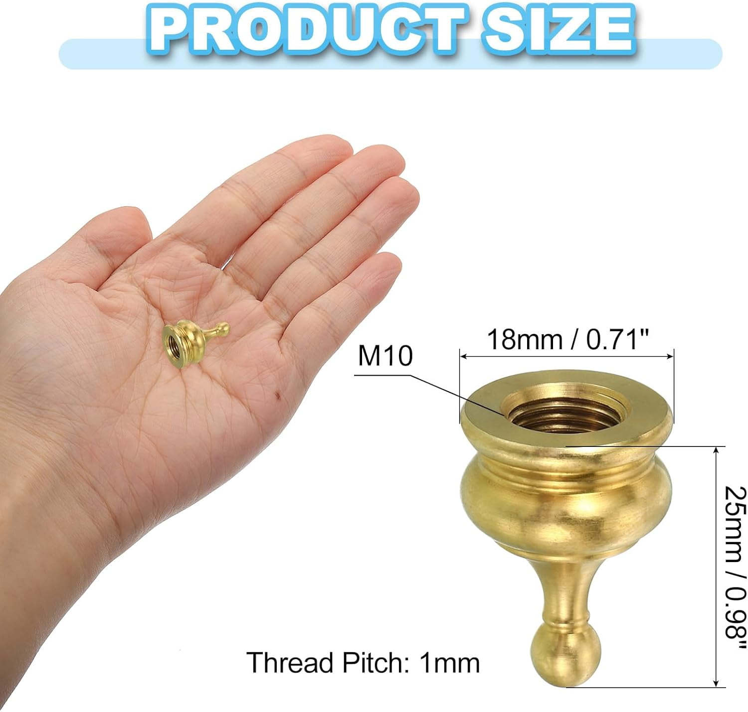 RTHG-Patikil M10 Lamp Finial Cap Knob, 2 Pack Shade Harp Top Screw ...