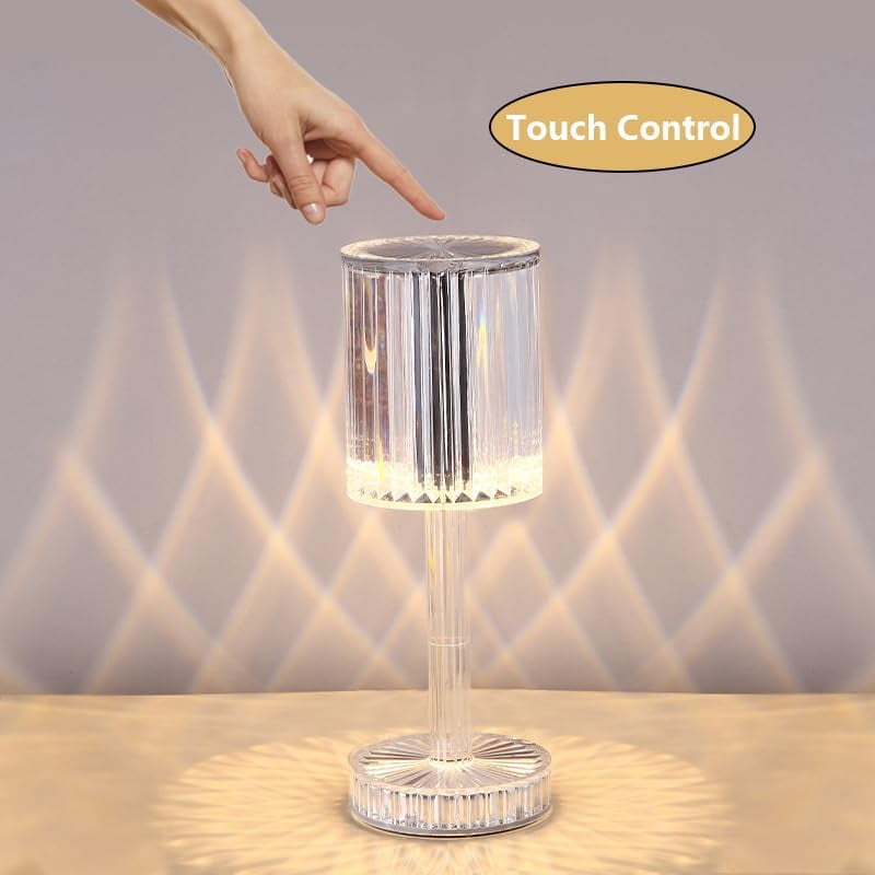RTHG-Portable Crystal Table Lamp, 3-Color Touch Control Rechargeable, 3 ...