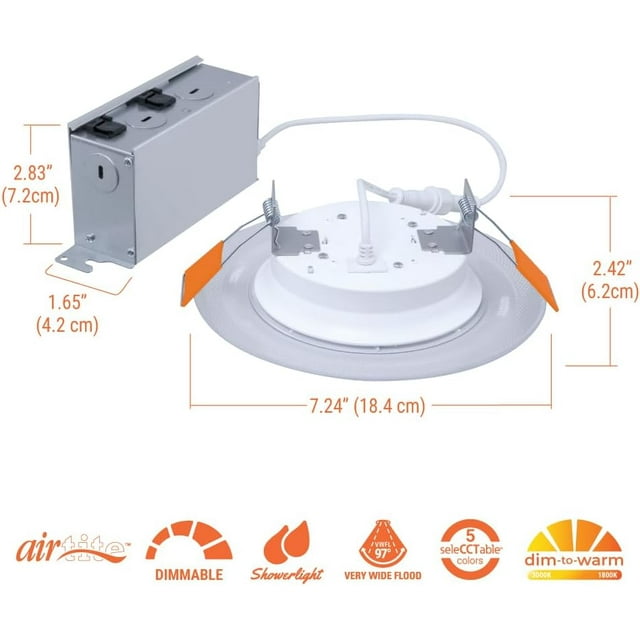 RTHG-RL Night Light 6 inch Recessed LED Canless Downlight, 1000 Lumens ...