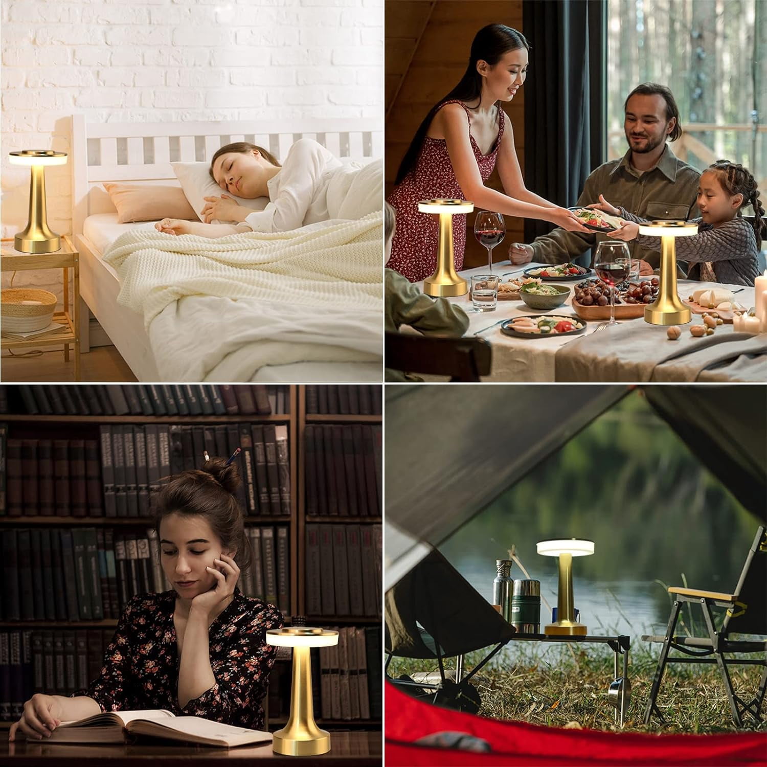 RTHG-Rechargeable Cordless Table Lamp, Touch Control 3 Color ...