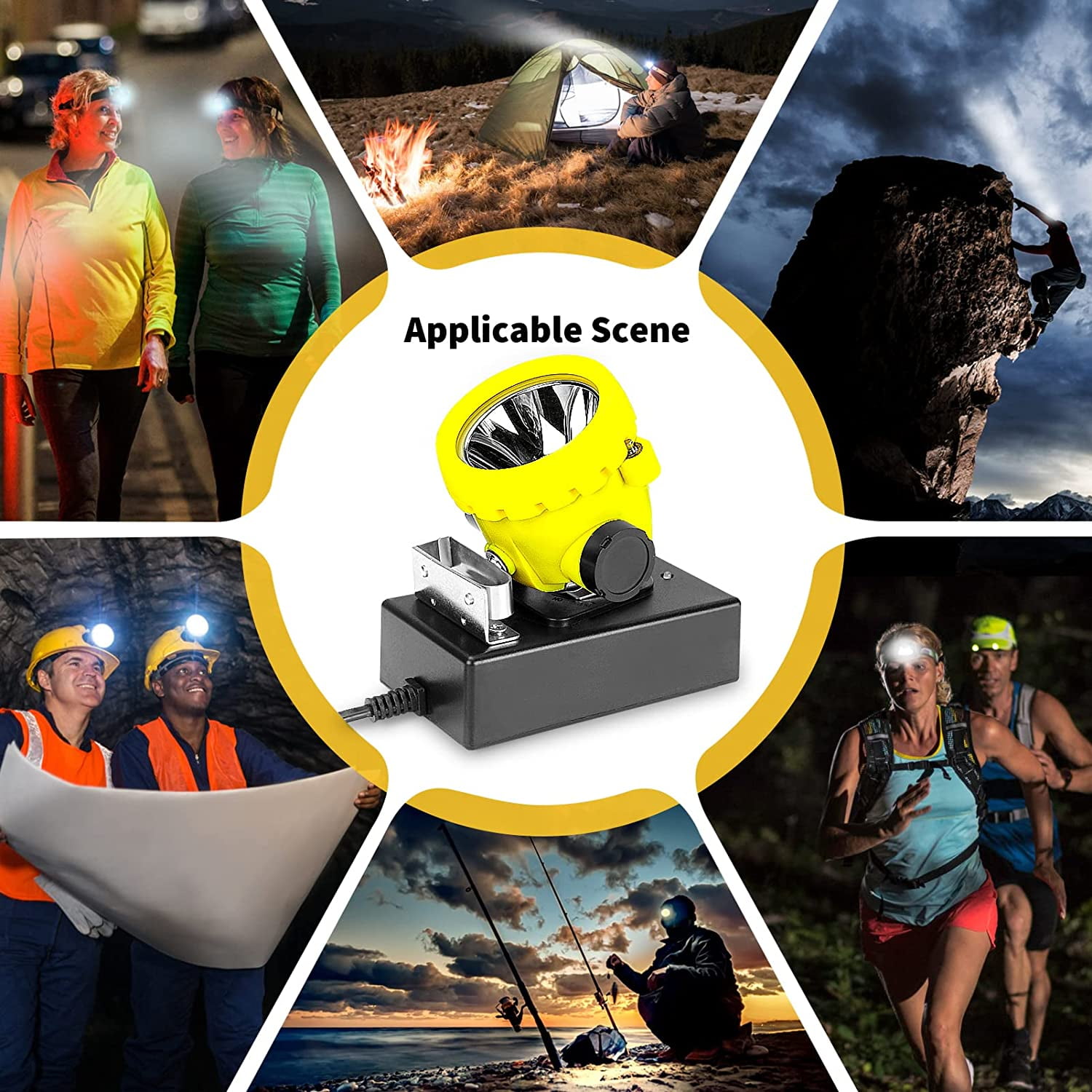 RTHG-Rechargeable LED Mining Headlamp for Hard Hat Helmet, Explosion ...