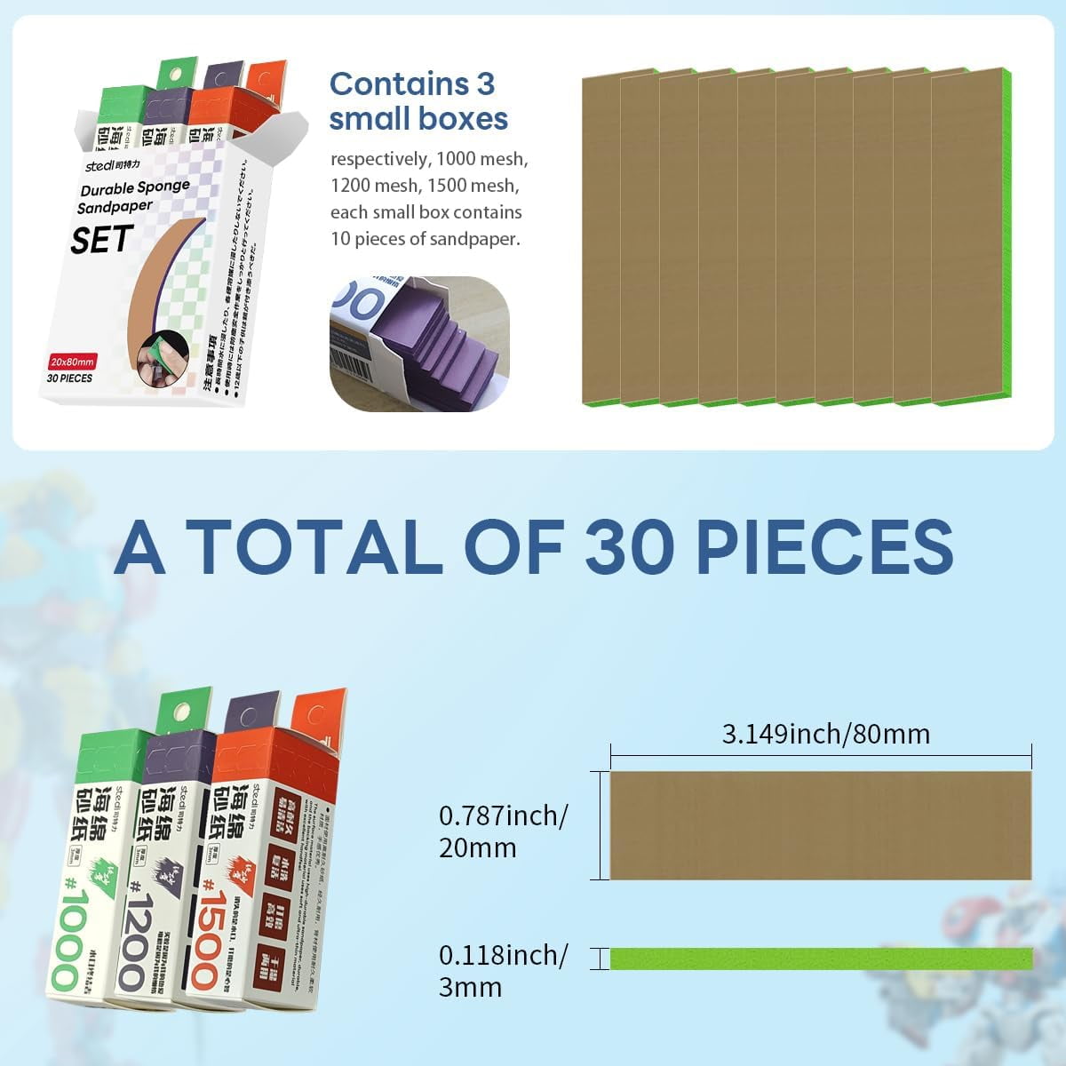 RTHG-Sanding Sponge for Model Gundam Building,3mm Hobby Model Tools ...