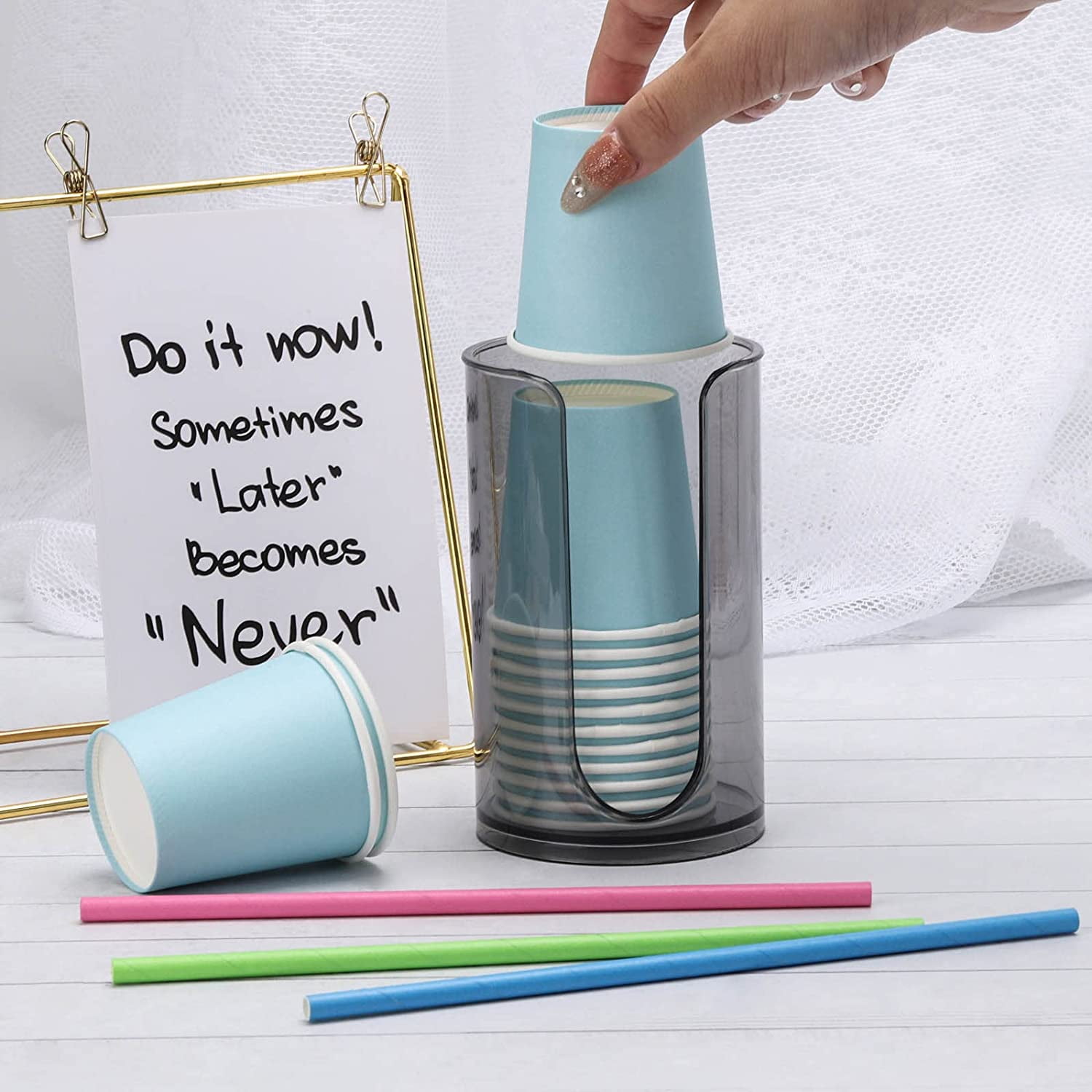 RTHG-Small Paper Cup Dispenser - Disposable Cup Storage Holder for ...