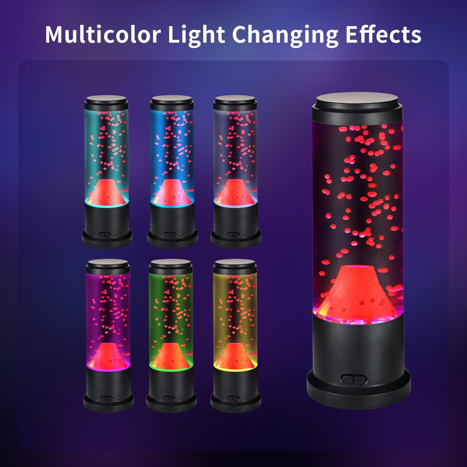 RTHG-Volcano Lamp, 11" Auto Color-Changing Sensory Night Light for Kids ...