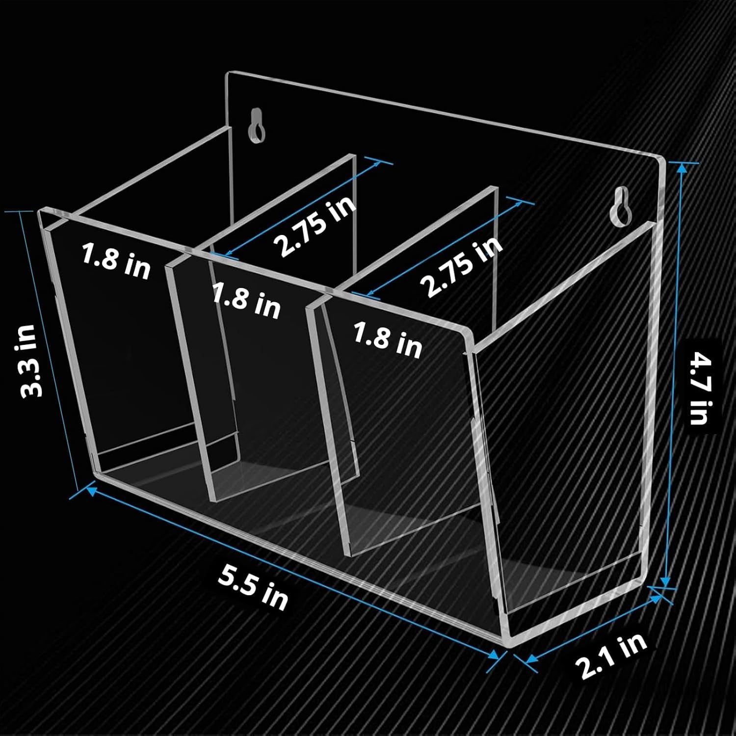 RTHG-Wall Mount Marker Holder, Acrylic Dry Erase Marker Wall Holder, 3 ...