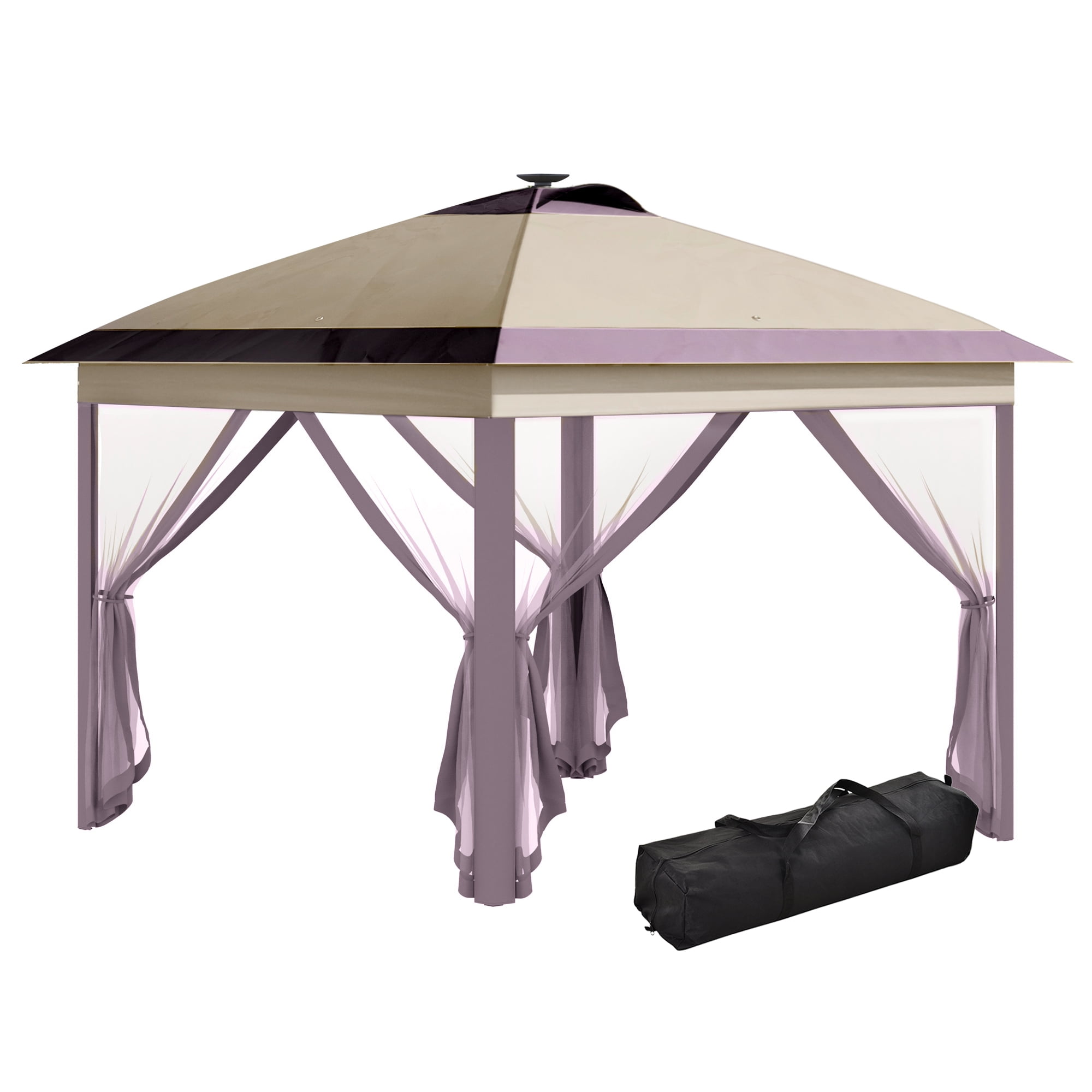 RTHlzzy 11' x 11' Pop Up Canopy Tent with Netting and Carry Bag ...