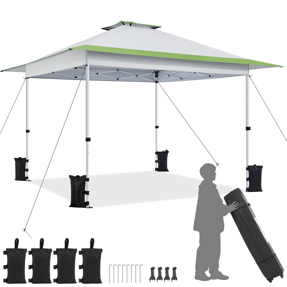RTHlzzy 13x13 Pop Up Canopy Tent, Straight Leg Easy Single Person Set ...