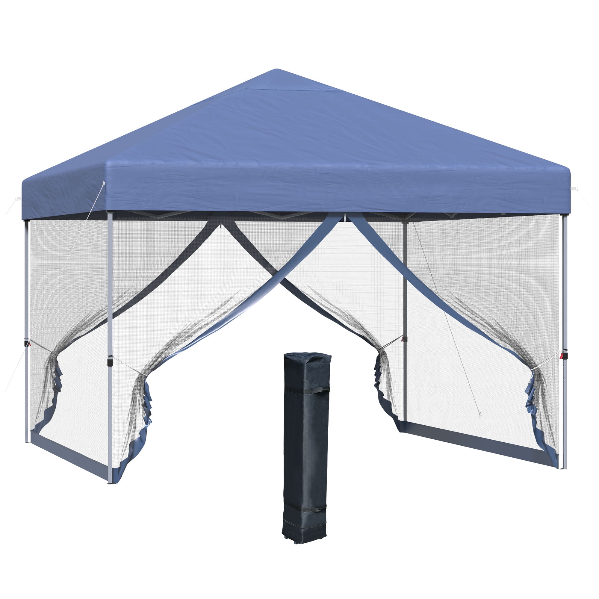 RTHlzzy 9.8' x 9.8' Pop Up Canopy Tent, Tents for Parties with Wheeled ...