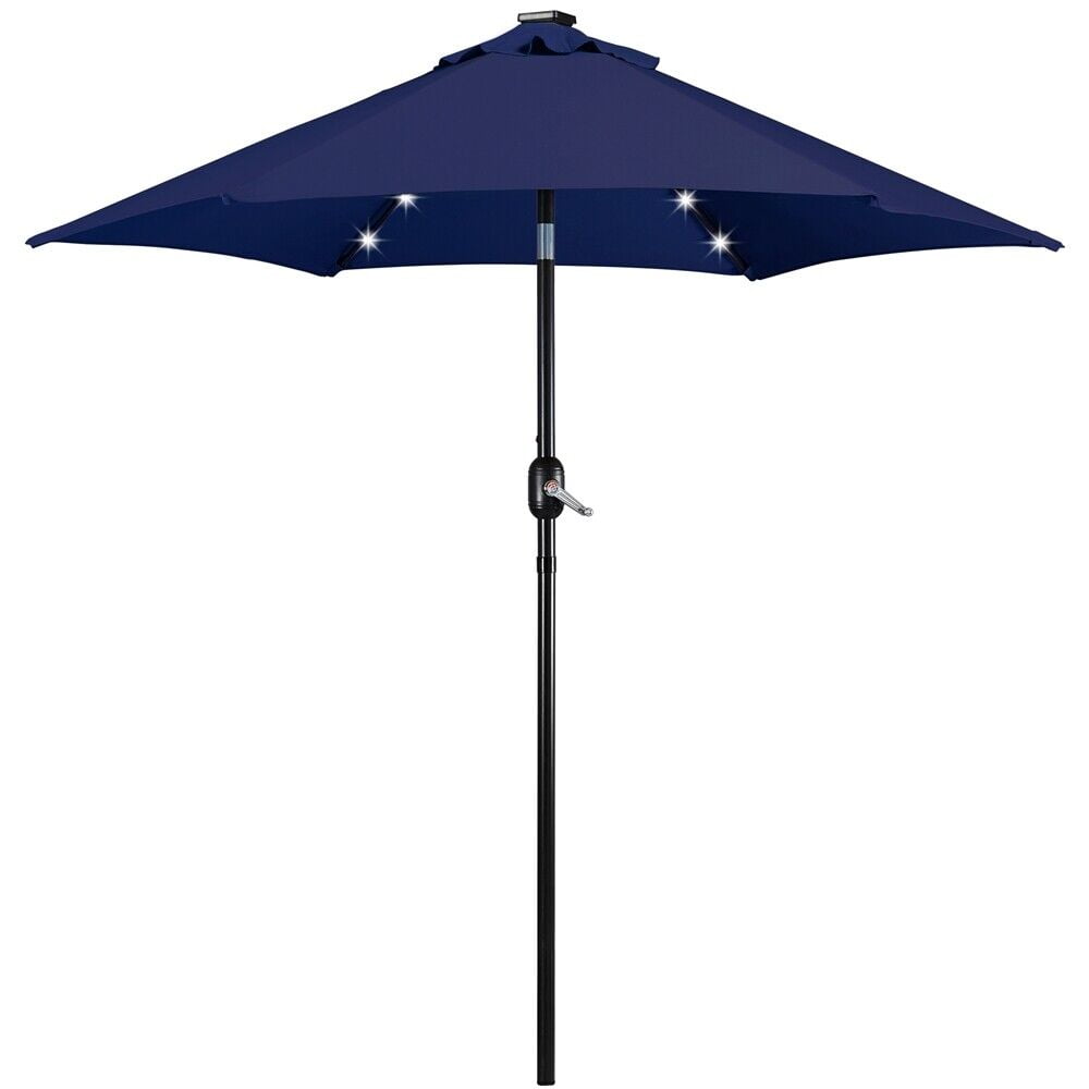 RTHlzzy 9FT Solar Patio Umbrella 32 LED Lighted Table Umbrella with 8 ...