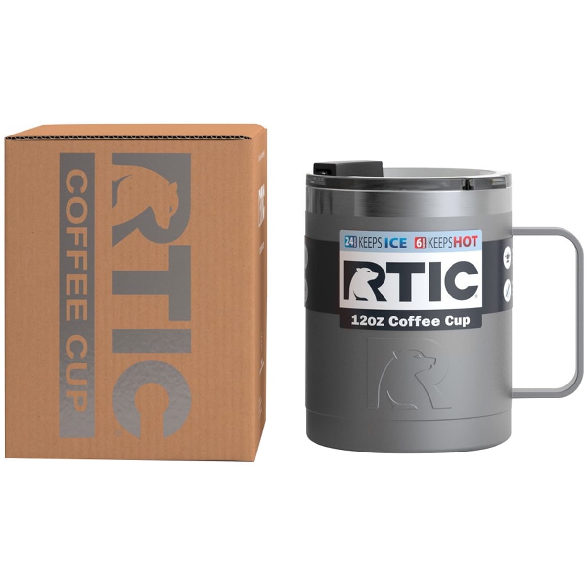 RTIC 12 oz Stainless Steel Insulated Coffee Mug, Splash-Proof Lid ...