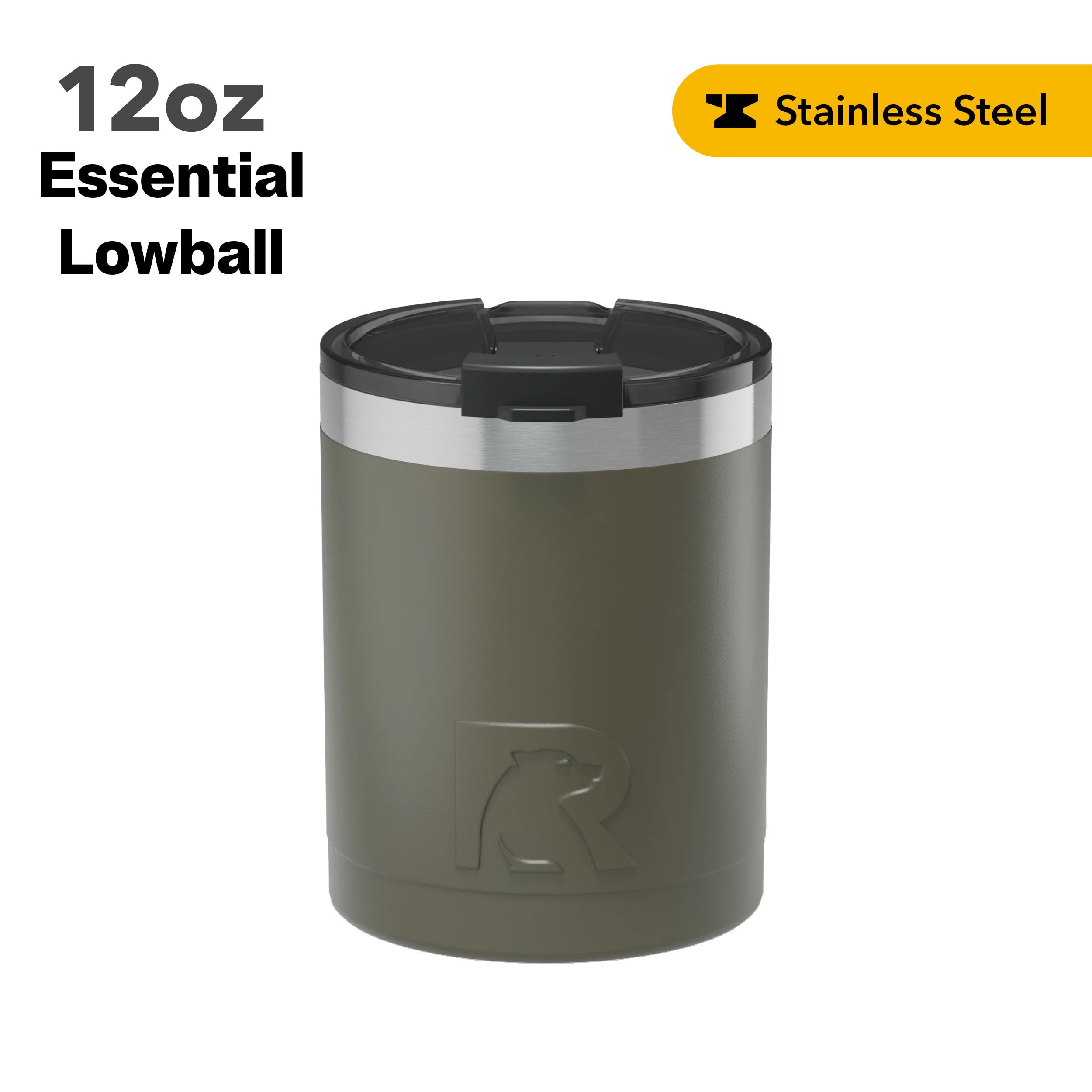 RTIC 12 oz Ceramic Lined Insulated Essential Lowball Tumbler, Splash ...