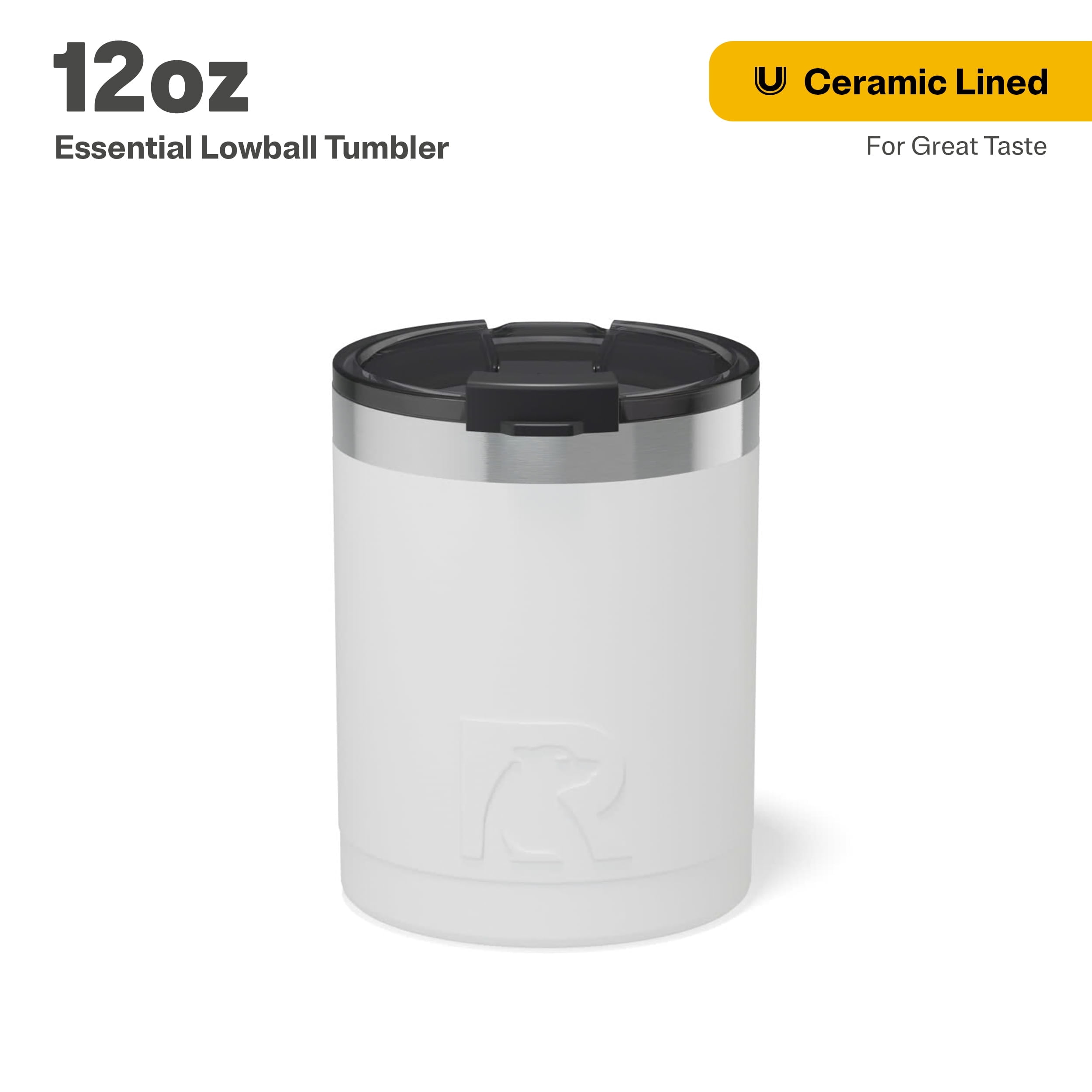RTIC 12 oz Ceramic Lined Insulated Essential Lowball Tumbler, Splash ...