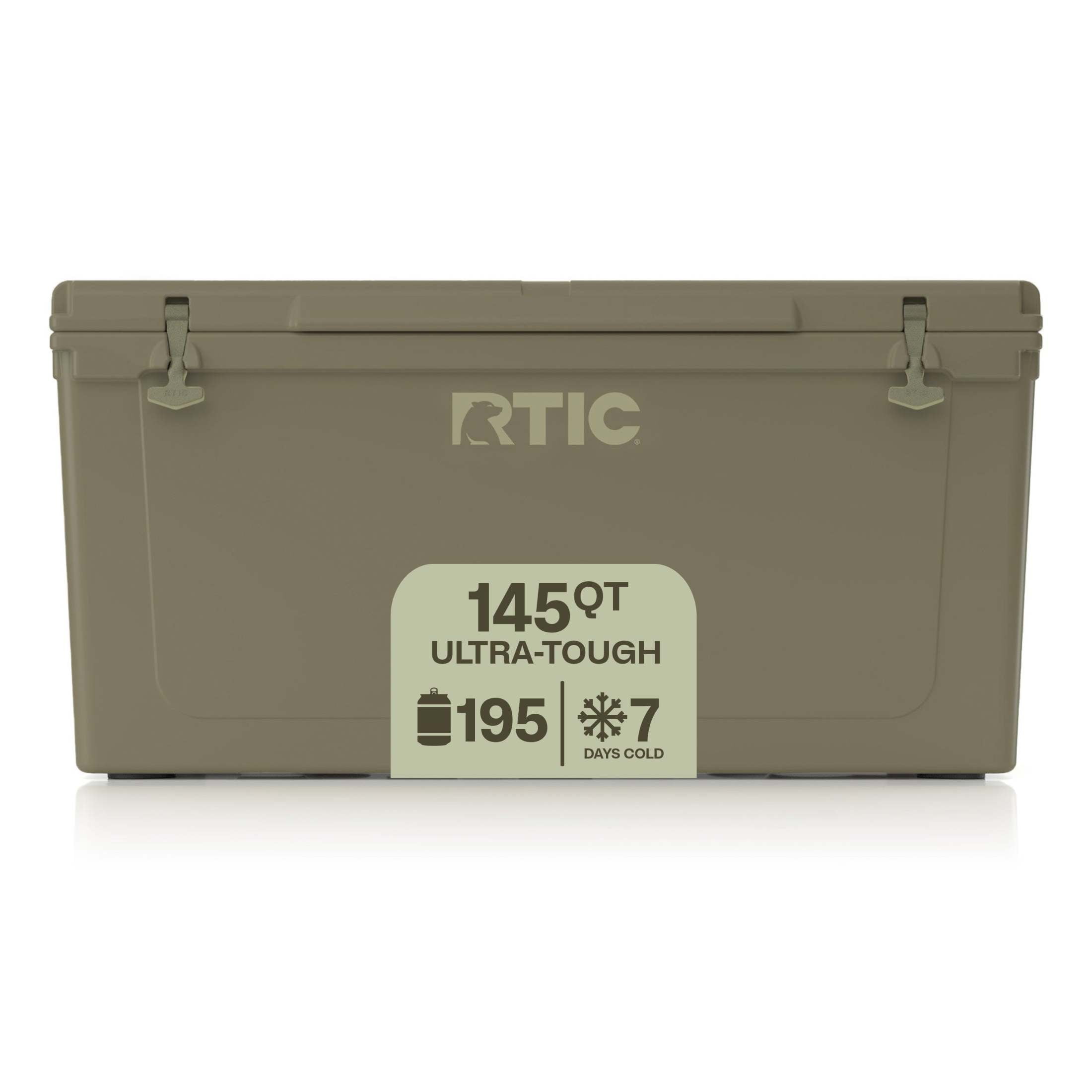 RTIC Ultra-Tough 145 QT Camping Cooler, Olive, Fits 195 Cans ...