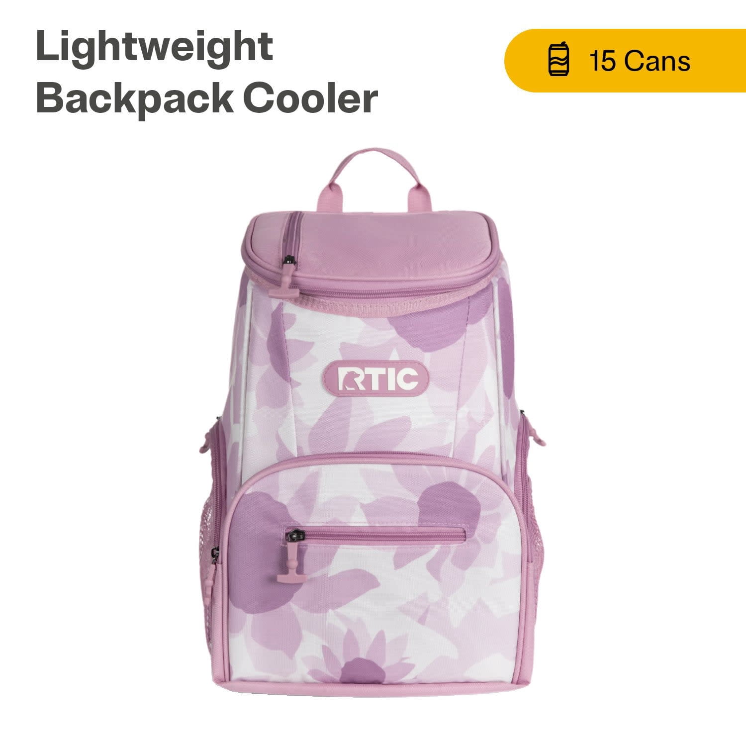 RTIC 15 Can Lightweight Backpack Insulated Cooler with Pockets, Pink ...
