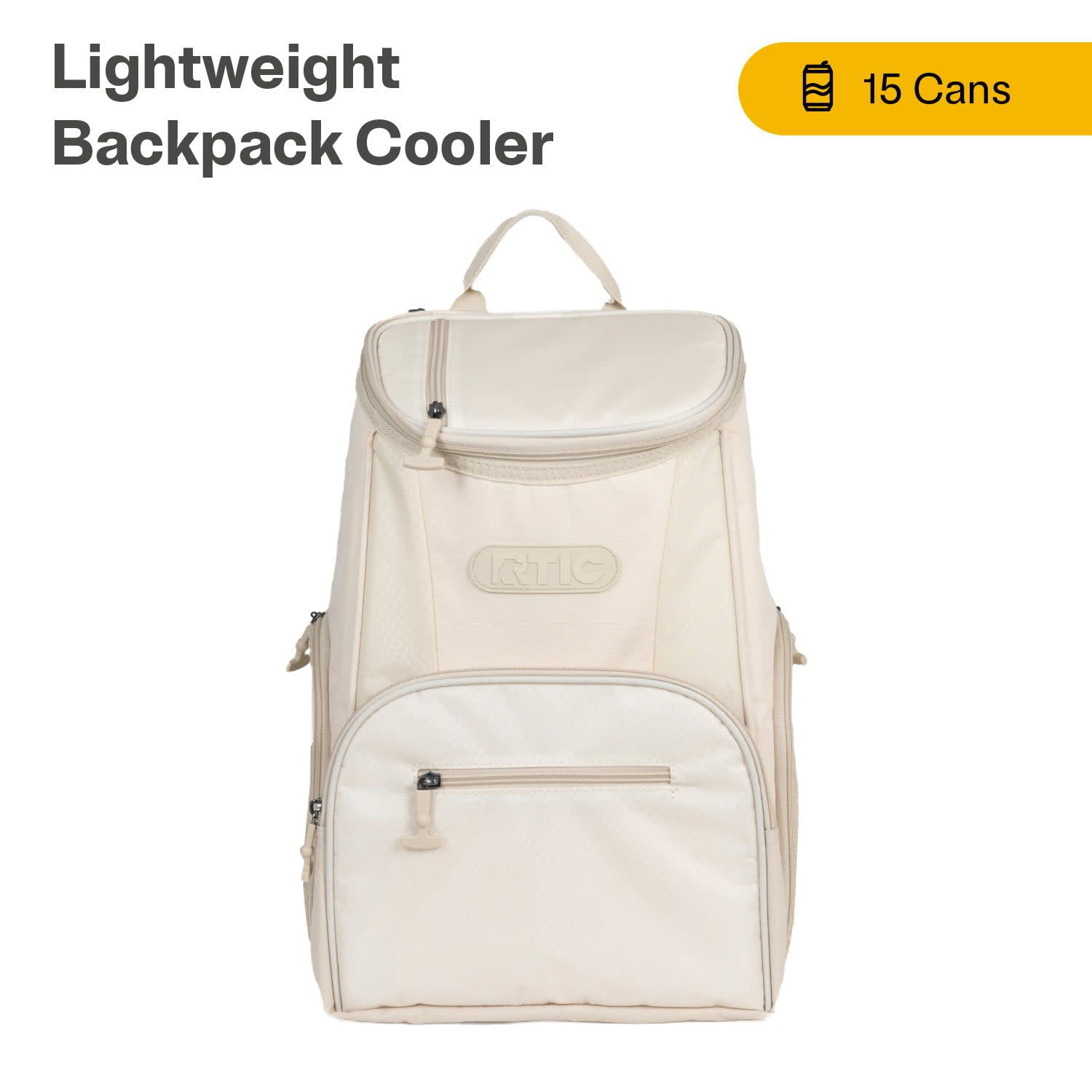 RTIC 15 Can Lightweight Backpack Insulated Cooler with Pockets, Sand ...